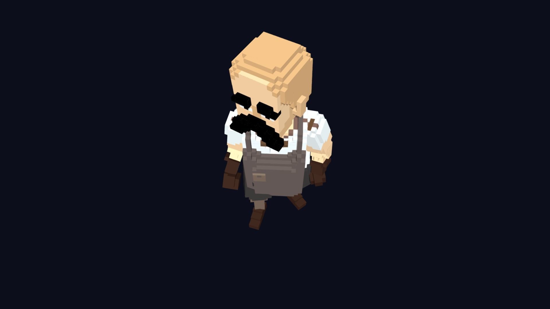 3D model Blacksmith Character - 3D Voxel Low Poly Model VR / AR / low ...