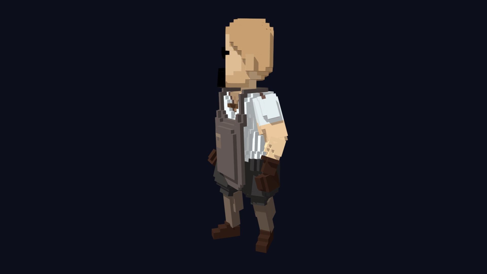 3D model Blacksmith Character - 3D Voxel Low Poly Model VR / AR / low ...