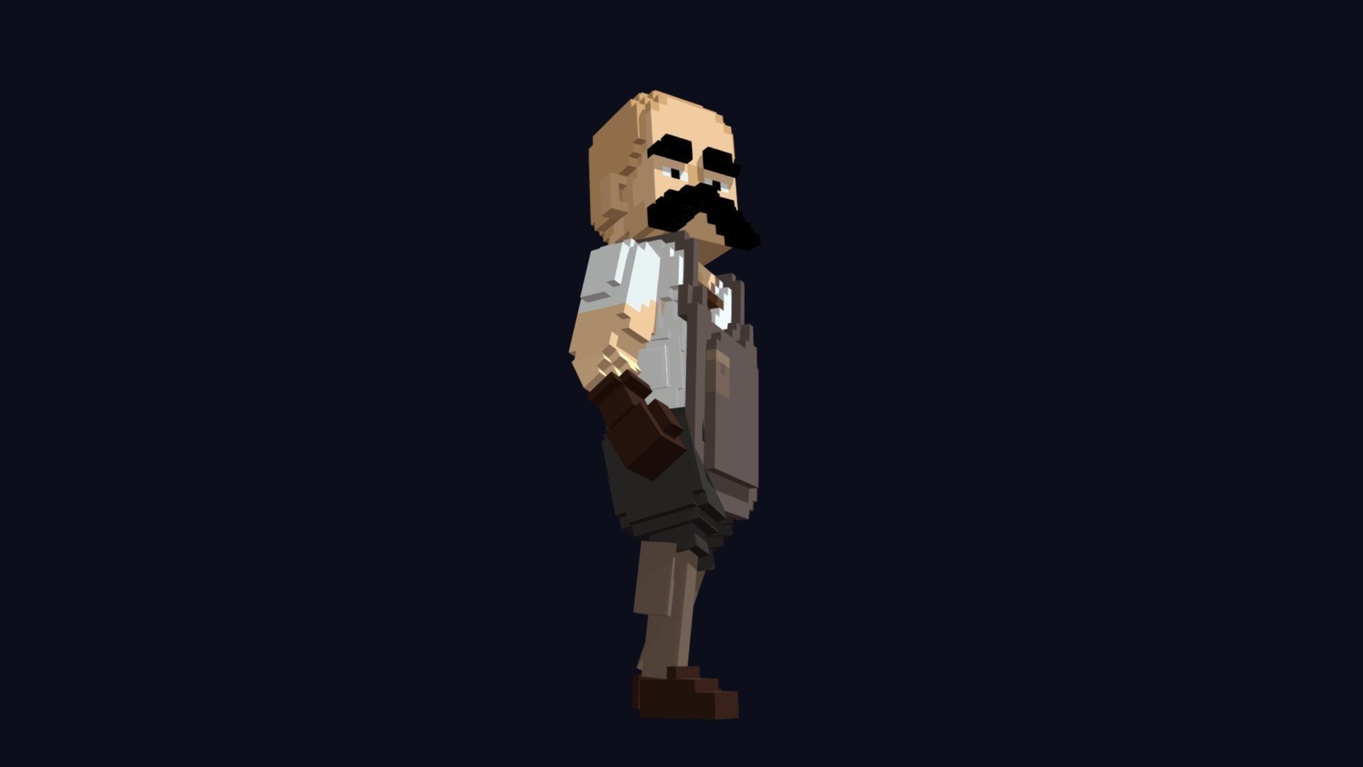 3D model Blacksmith Character - 3D Voxel Low Poly Model VR / AR / low ...