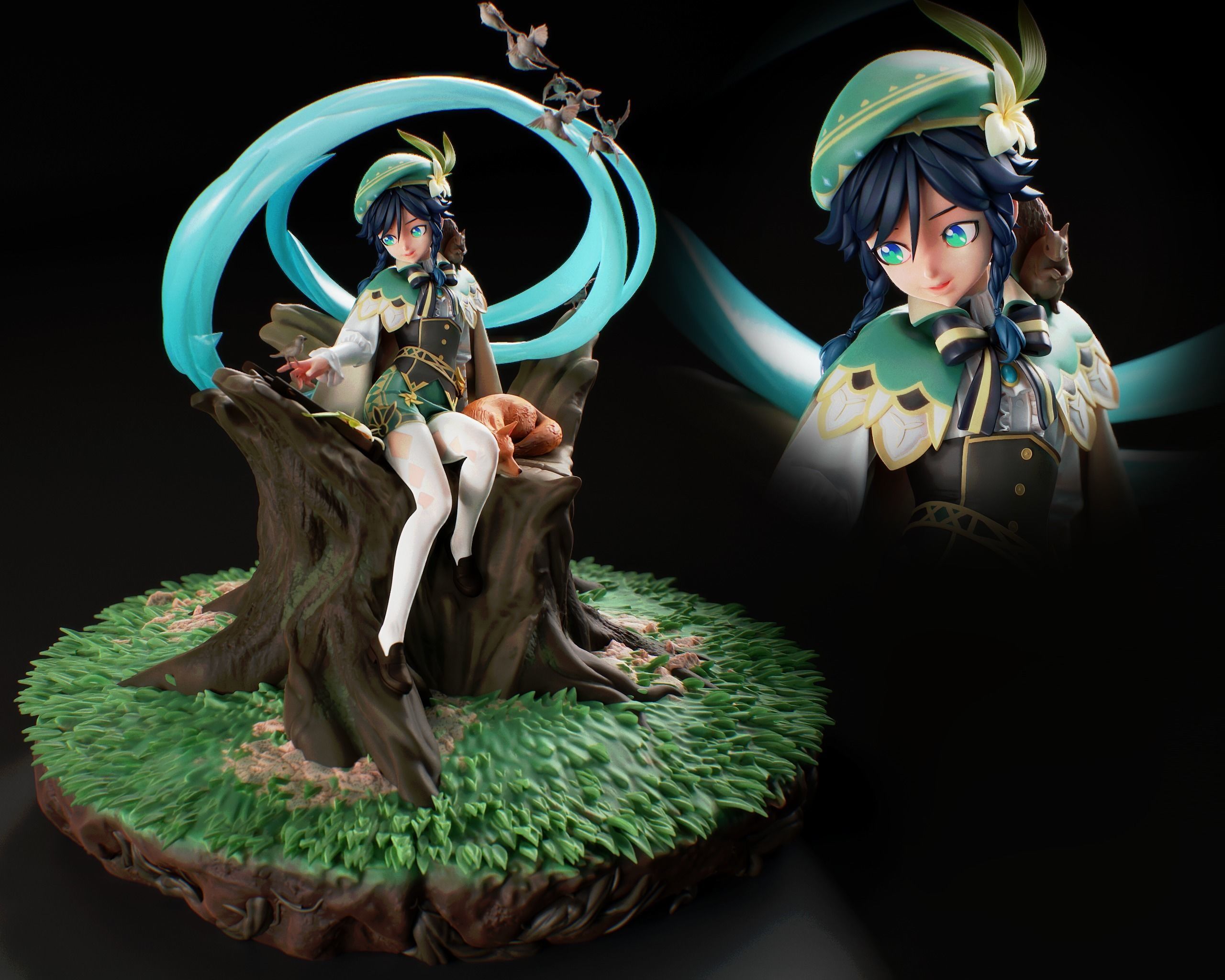 Genshin Impact Venti 3D model 3D printable | CGTrader