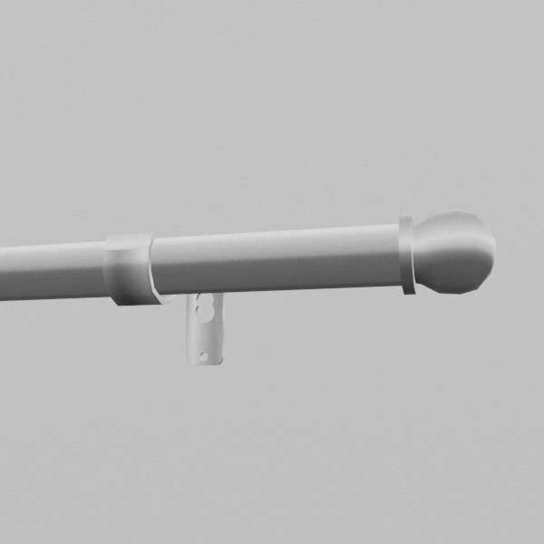 Brushed Metal Curtain Pole Steel Window 3D model | CGTrader