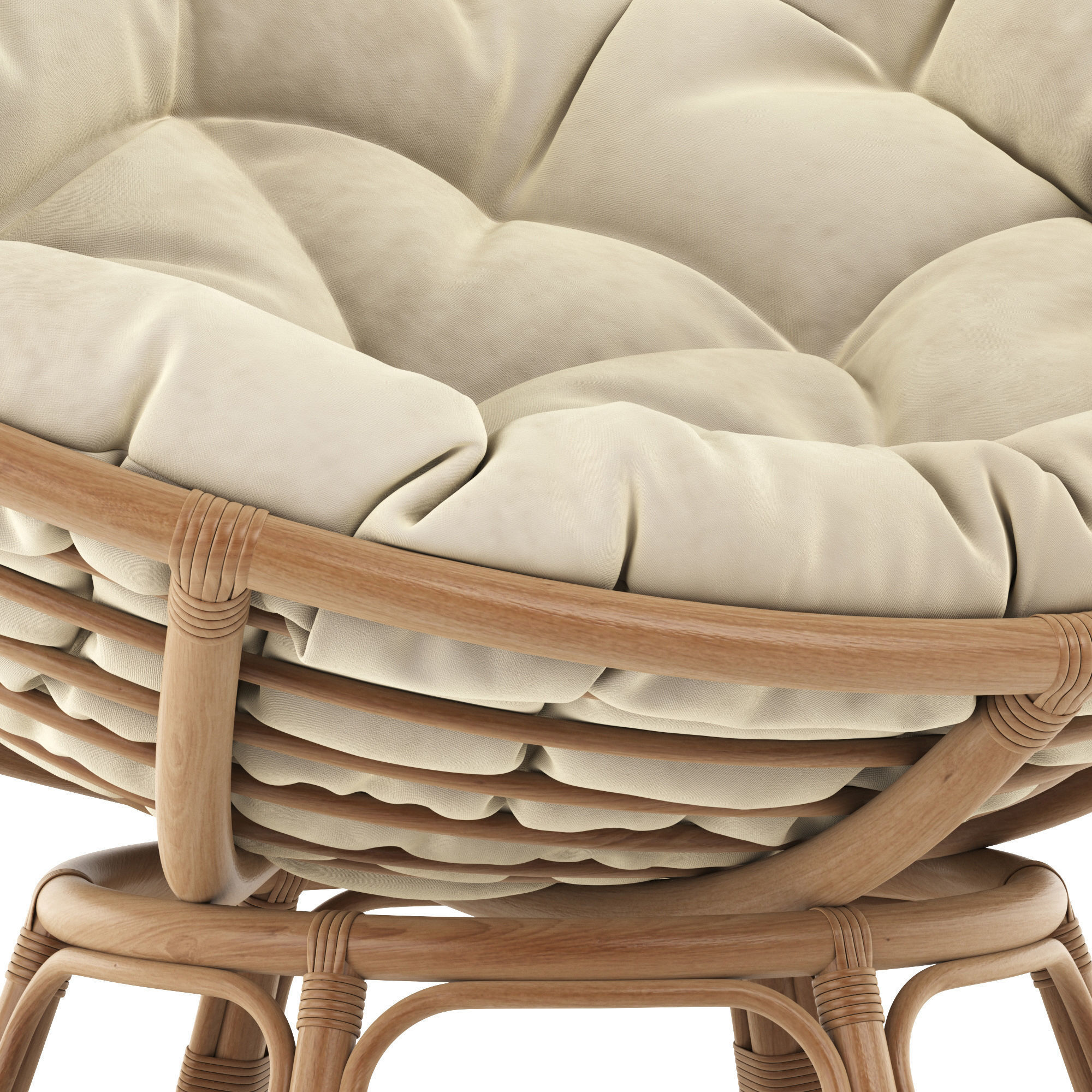 Vintage French Rattan Papasan Chair 3D model | CGTrader