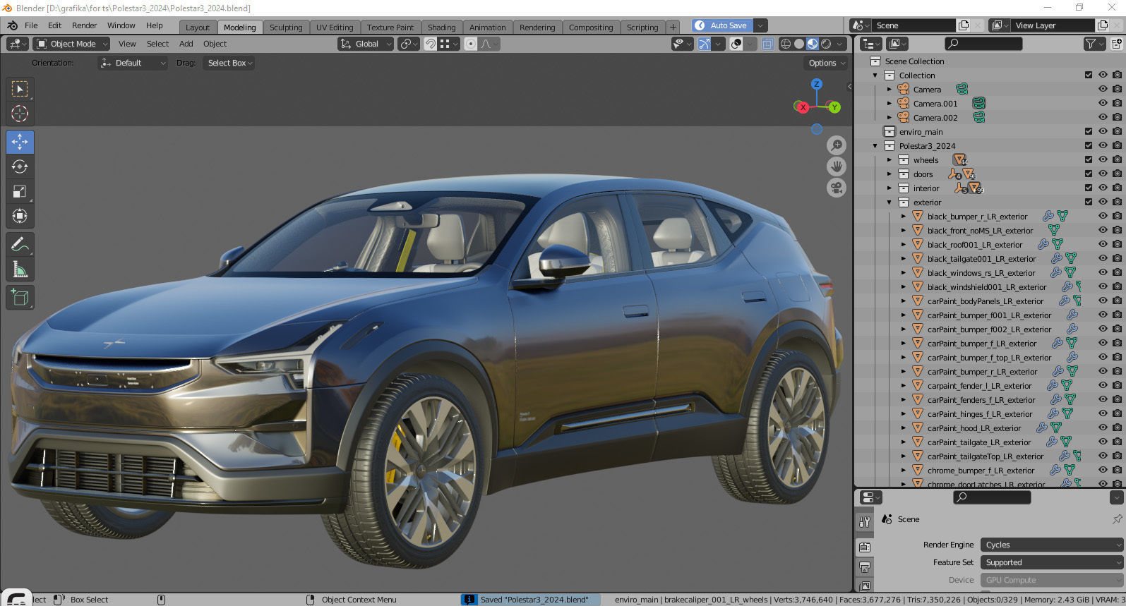 Polestar 3 2024 3D model | CGTrader