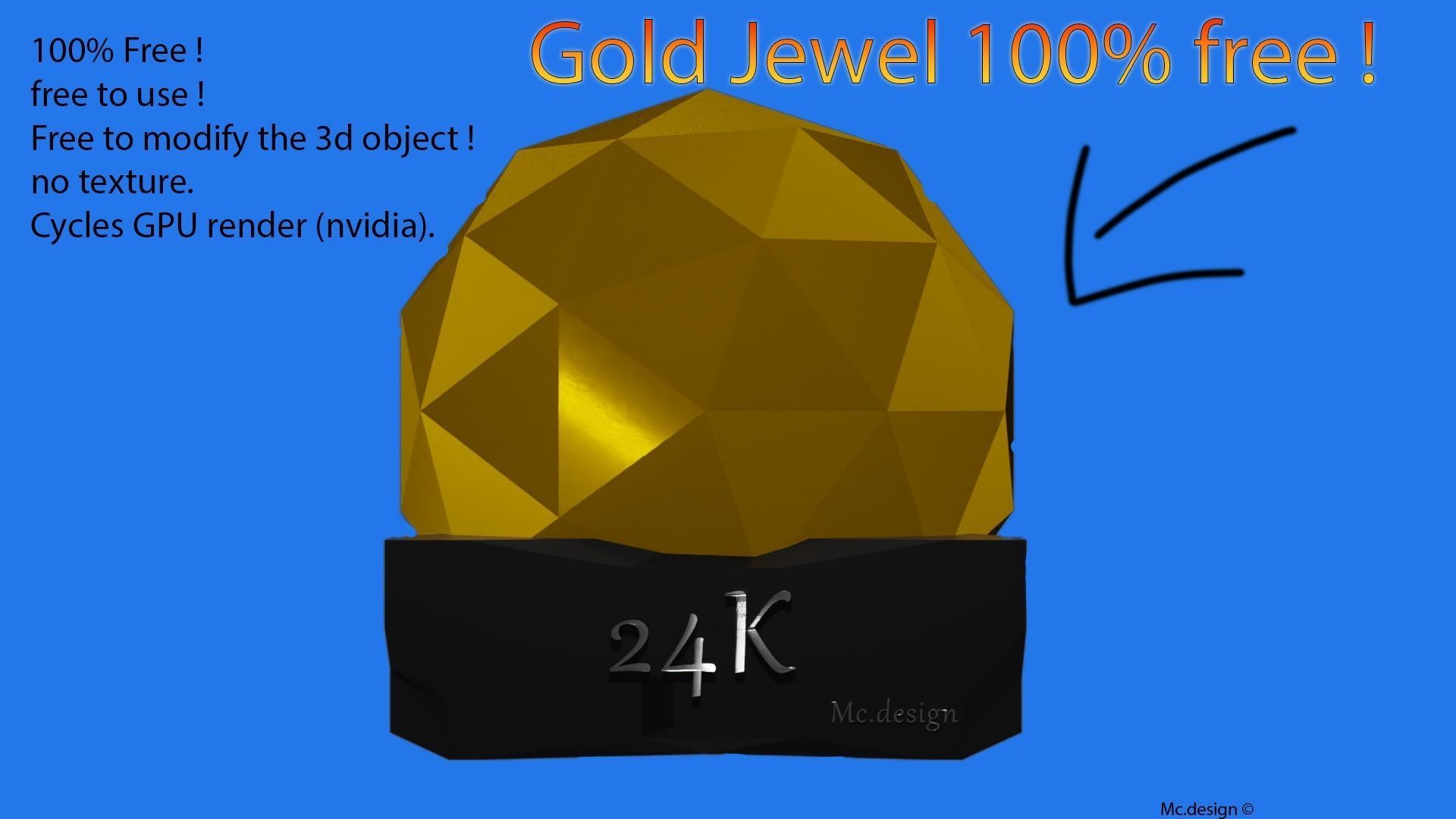 Gold Jewel free VR / AR / low-poly 3D model | CGTrader