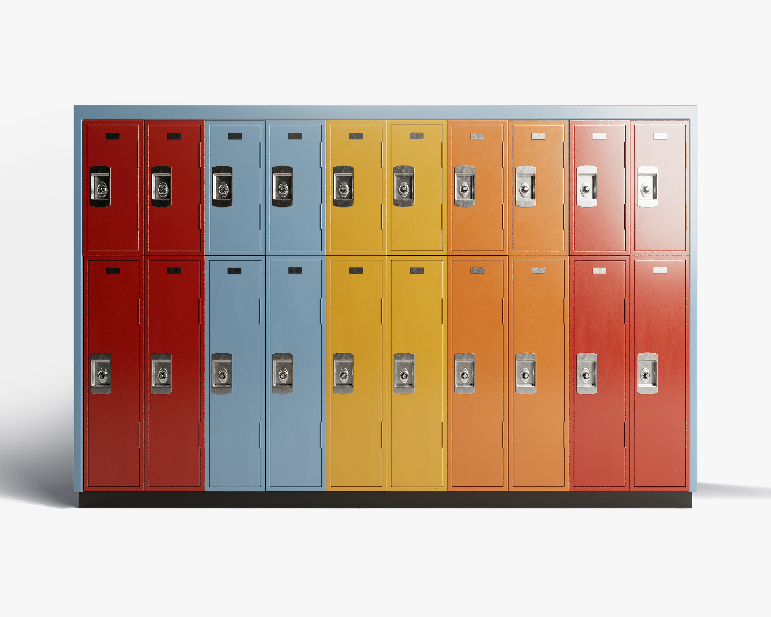 School Locker Bank 3D model | CGTrader
