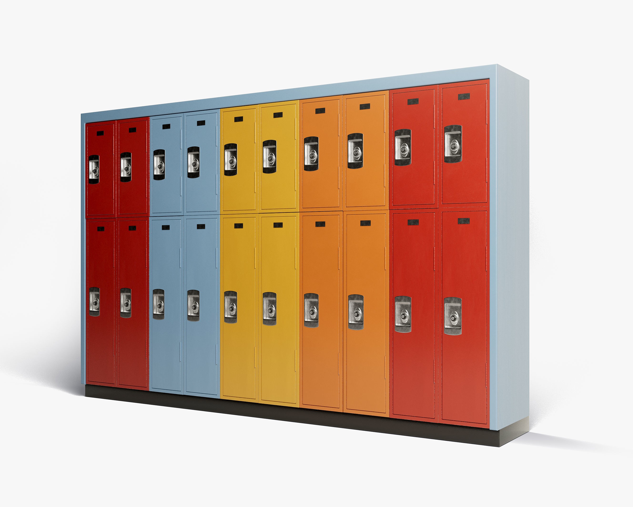 School Locker Bank 3D model | CGTrader