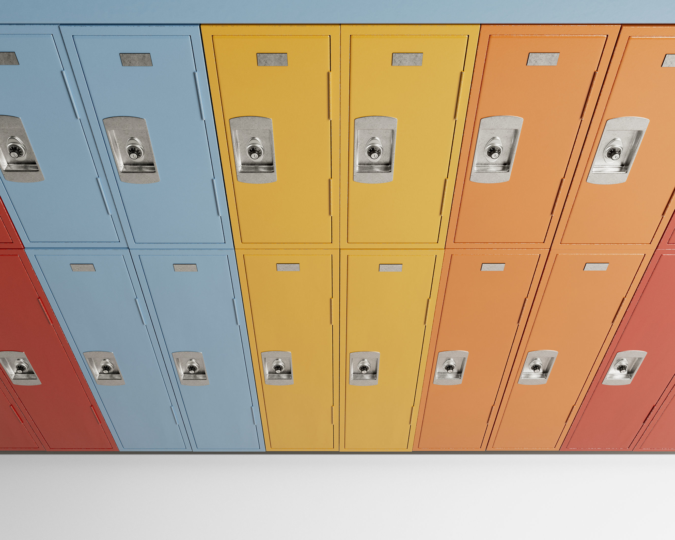 School Locker Bank 3D model | CGTrader