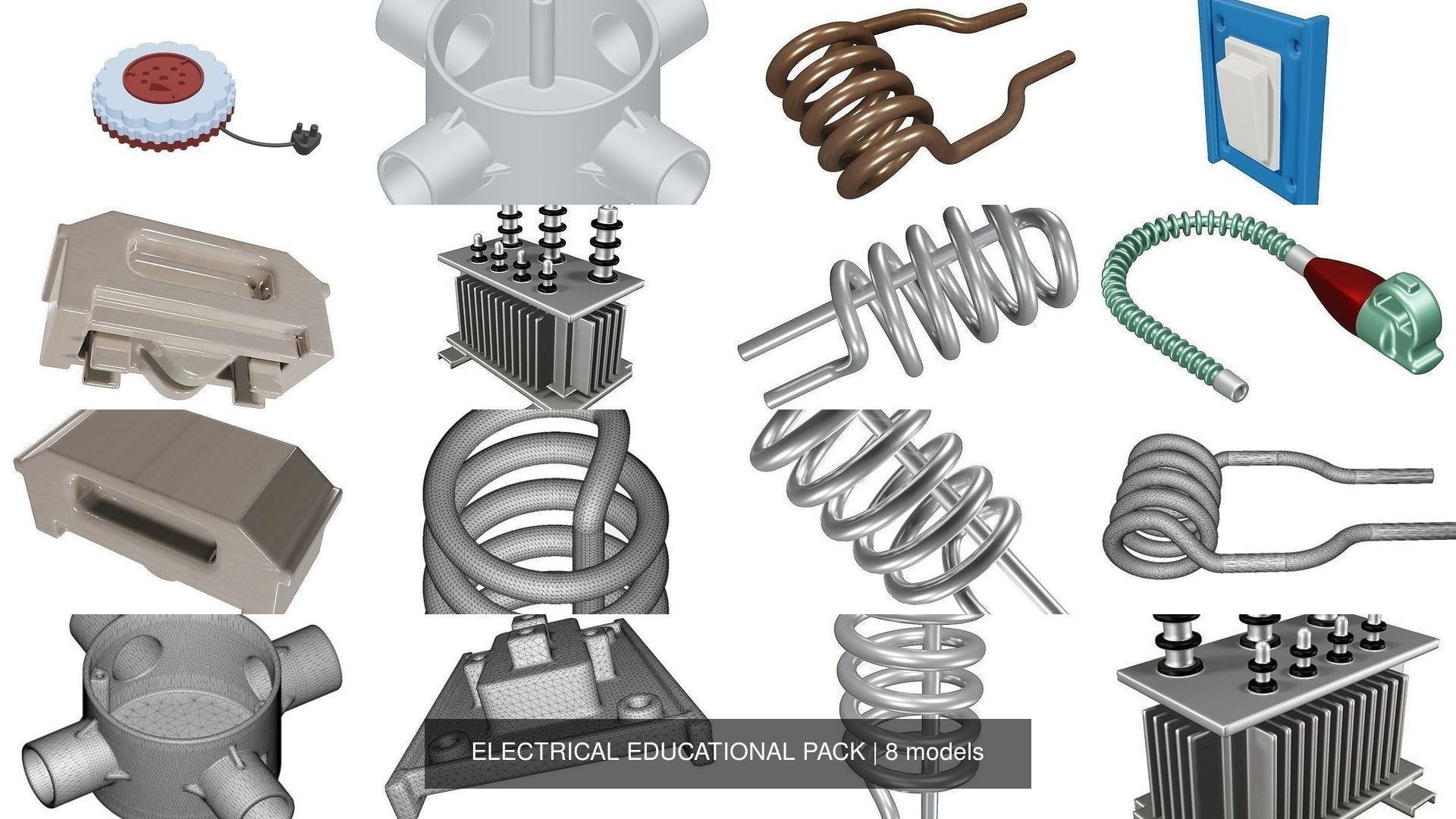3D Model Collection ELECTRICAL EDUCATIONAL PACK VR / AR / low-poly ...