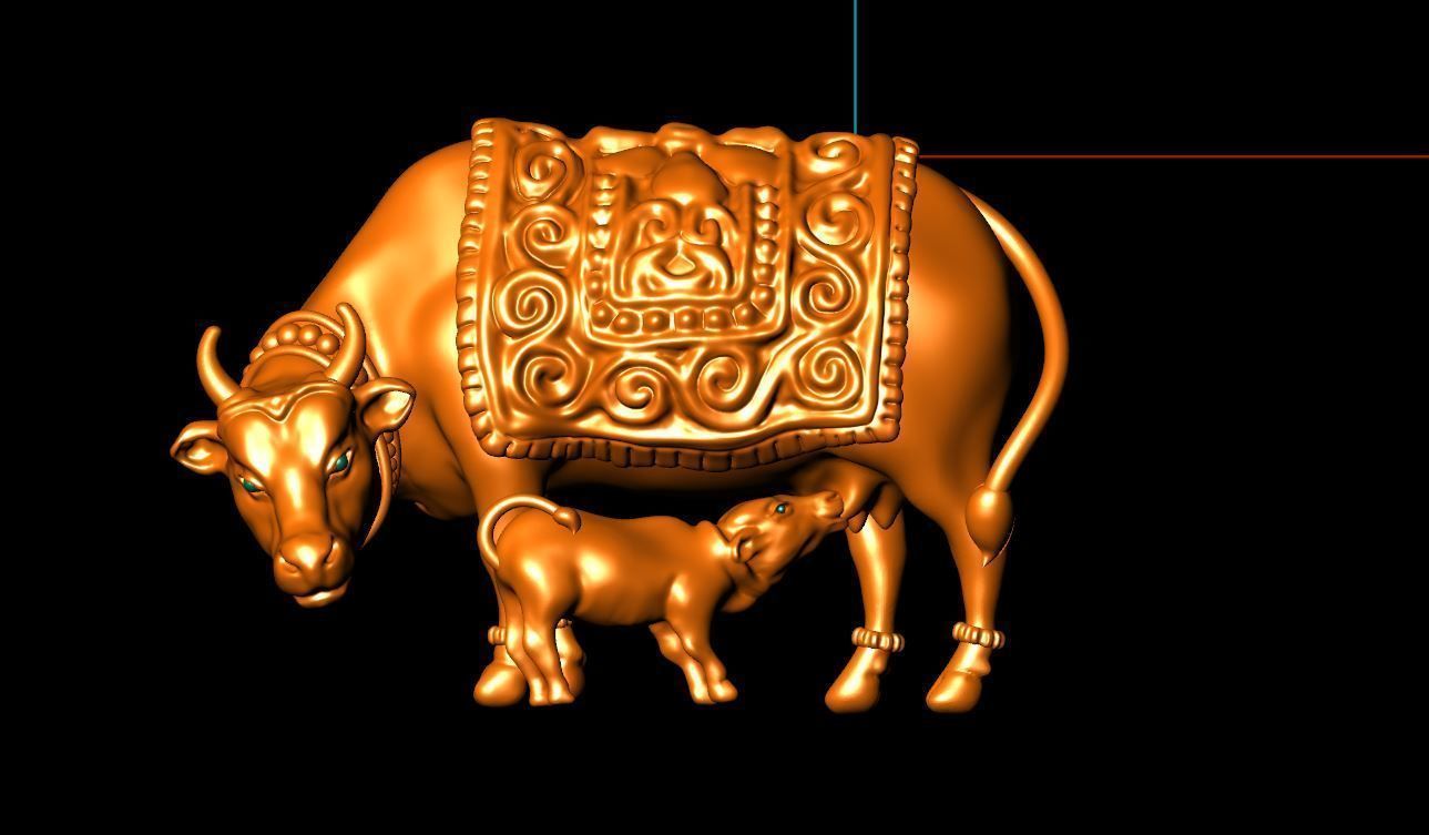 cow small litle cow eating milk part 2 3D model 3D printable | CGTrader