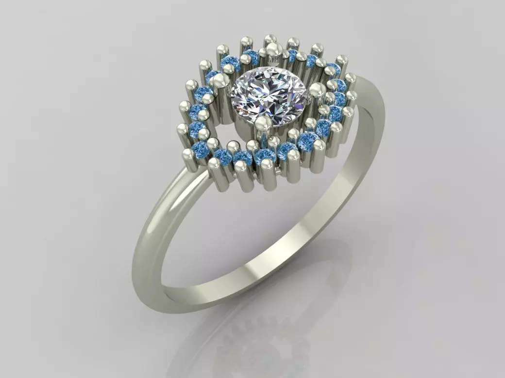 Ring 3D Print 3D print model 3D print model evil eye with sap... 3D ...