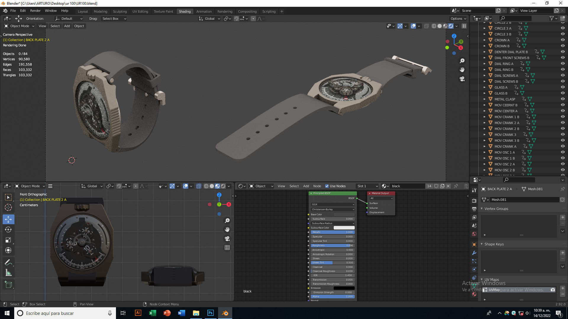 Complex wrist watch 3D model | CGTrader