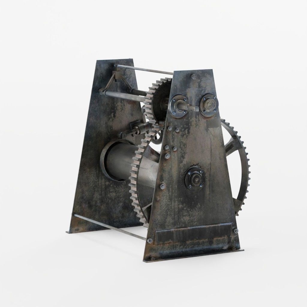 Rusty Beach Winch for Boats - Low-Poly - Game-Ready 3D model | CGTrader