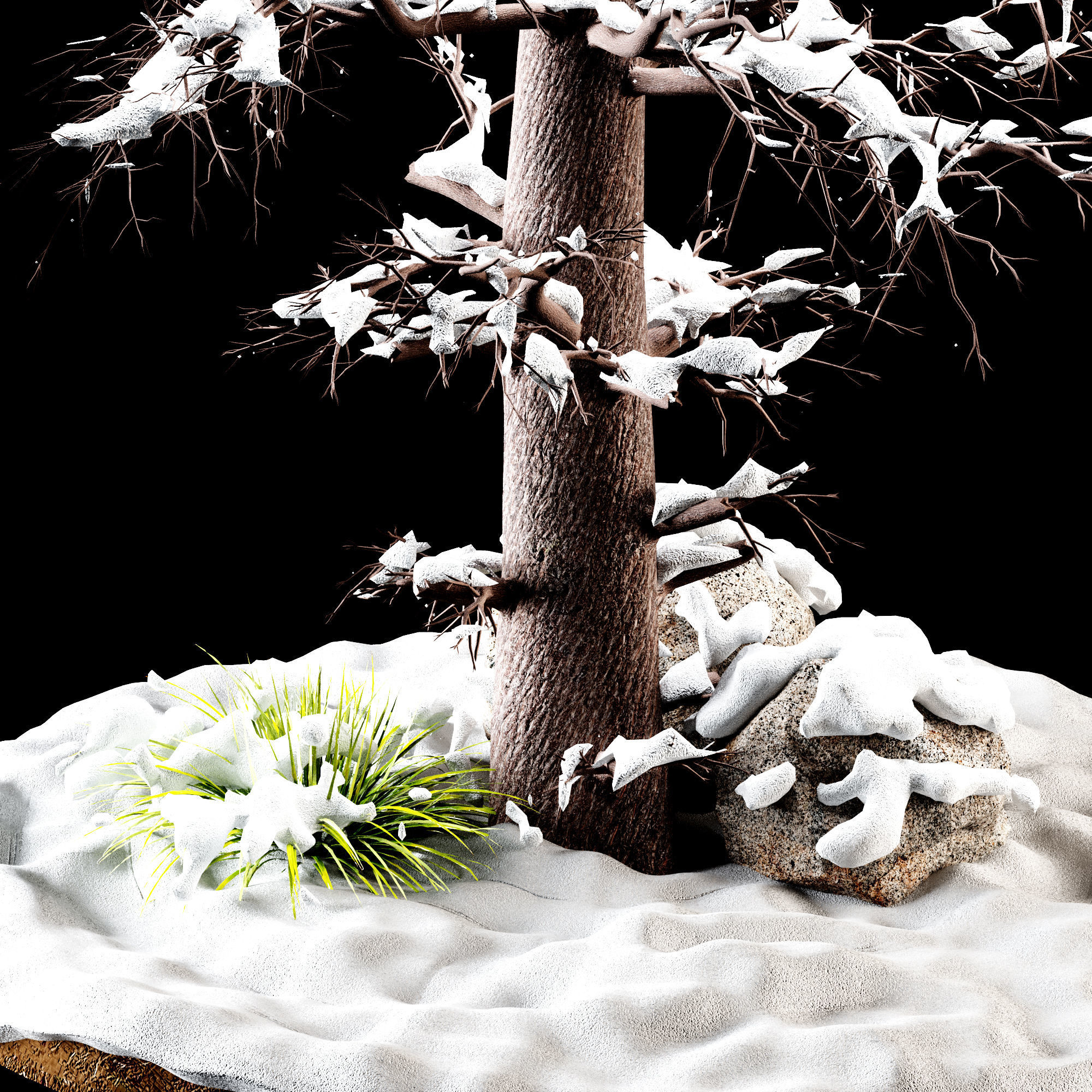 winter tree 01 3D model | CGTrader