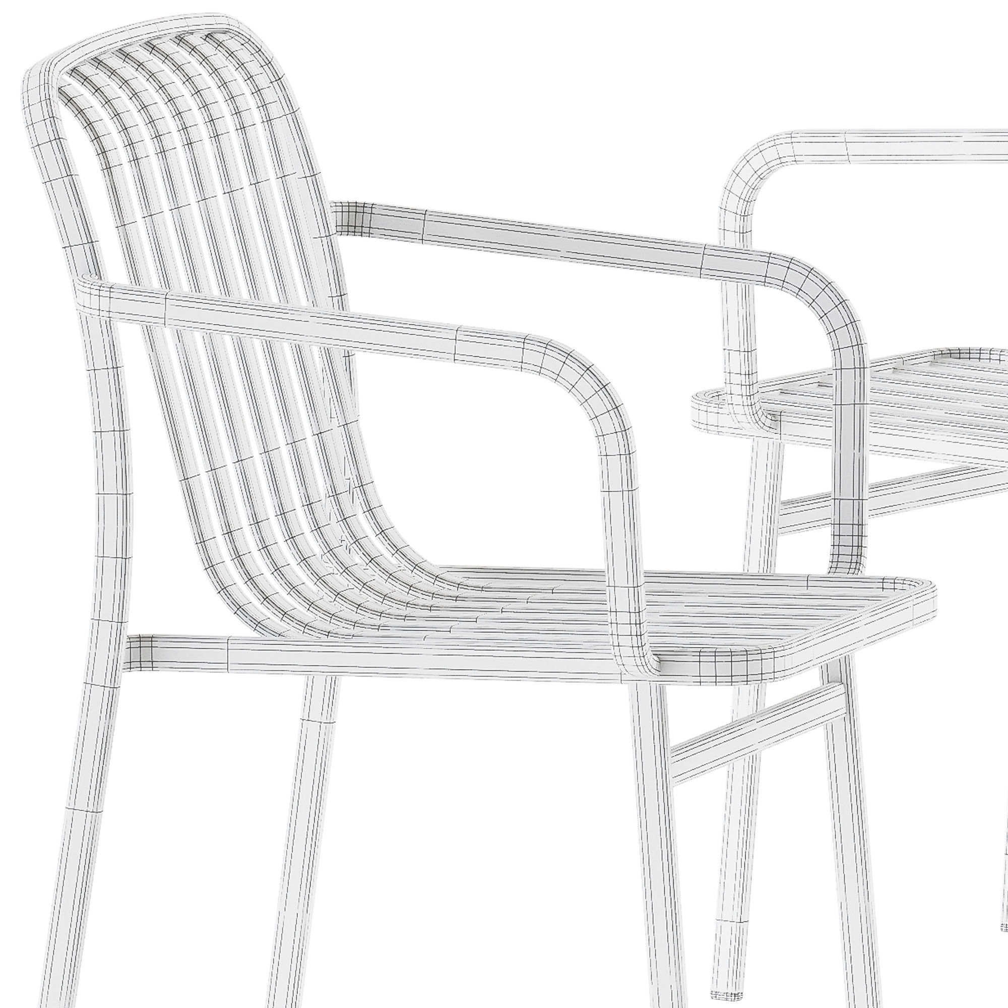 KANO Stackable steel chair with armrests by BABEL D 3D model | CGTrader