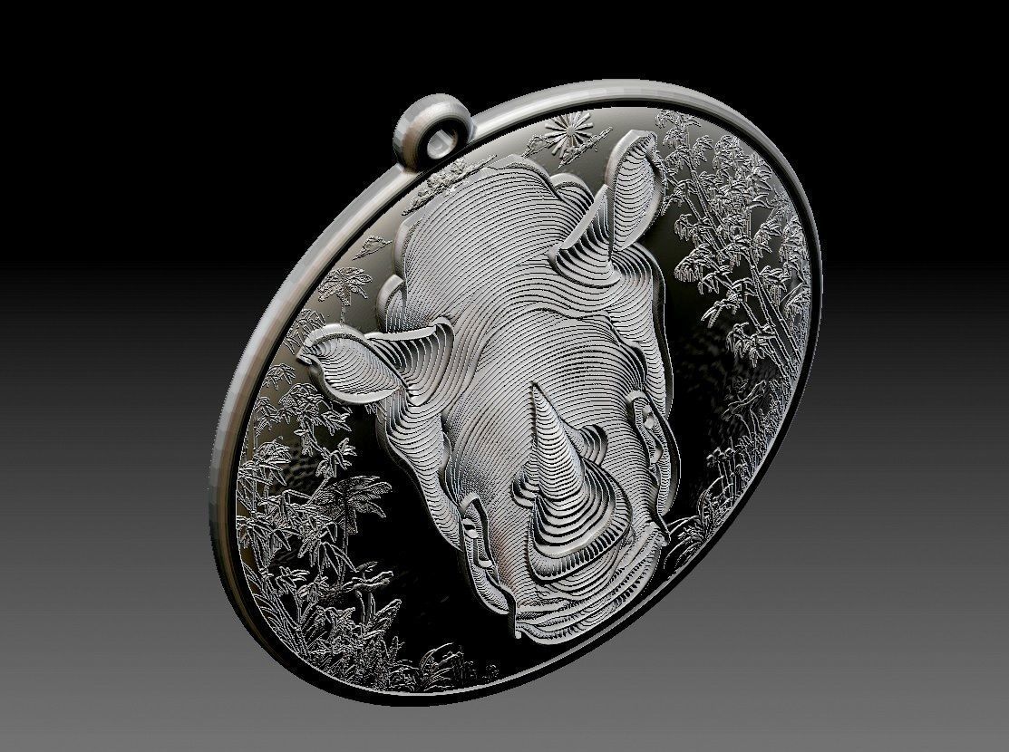 HM Rhino and Nature Keychain 3D print model 3D model 3D printable ...