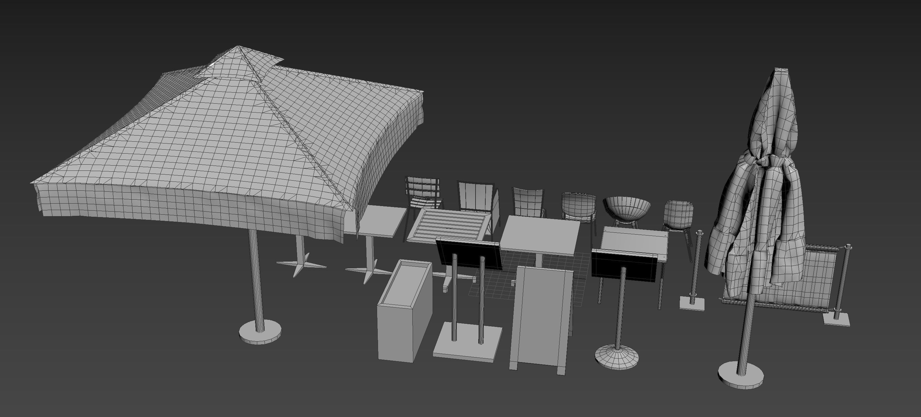 3D model Modular Restaurant props VR / AR / low-poly | CGTrader