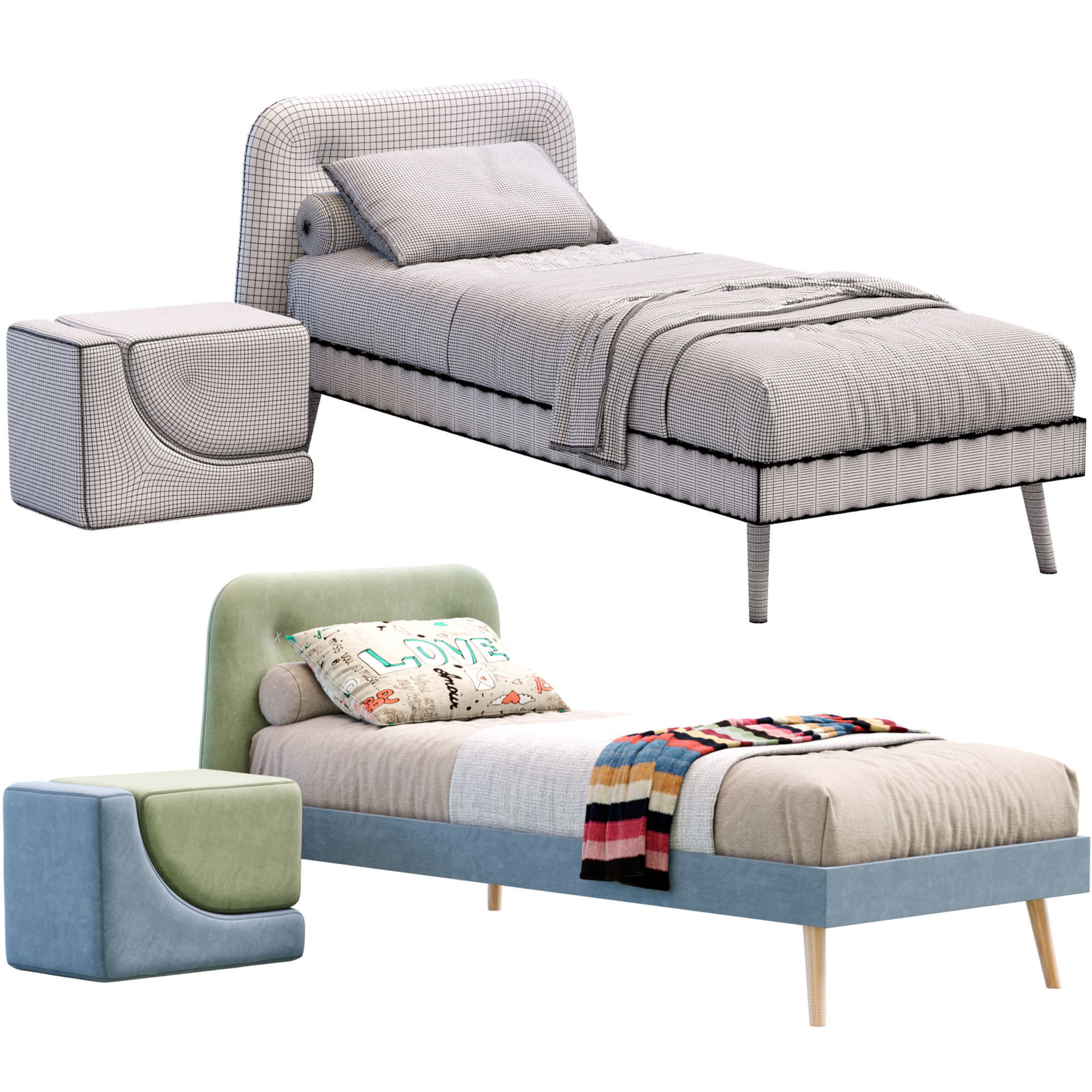 Cleo Single Bed By Nidi 3D model | CGTrader