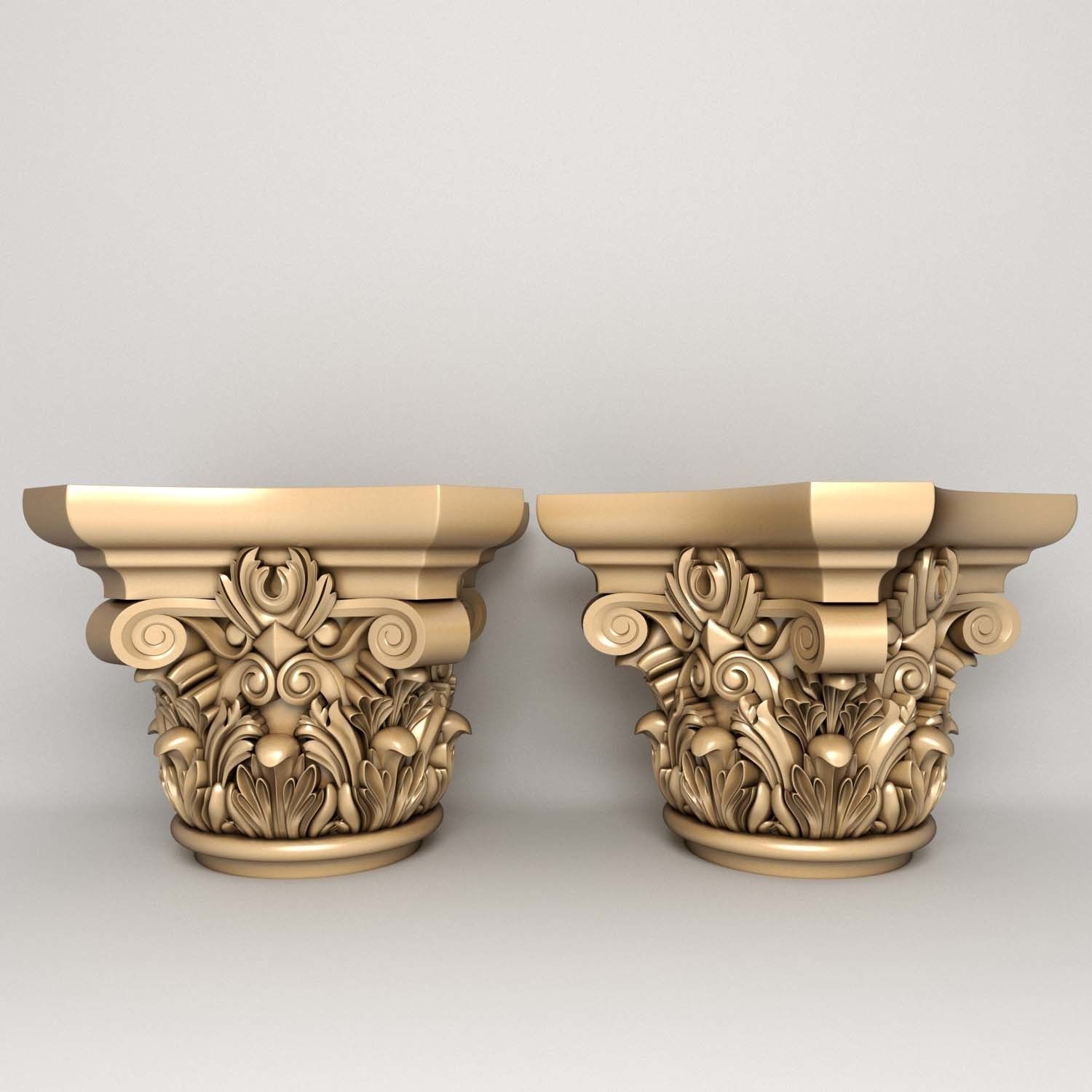 column-bracket ornate gold vase 3D model | CGTrader