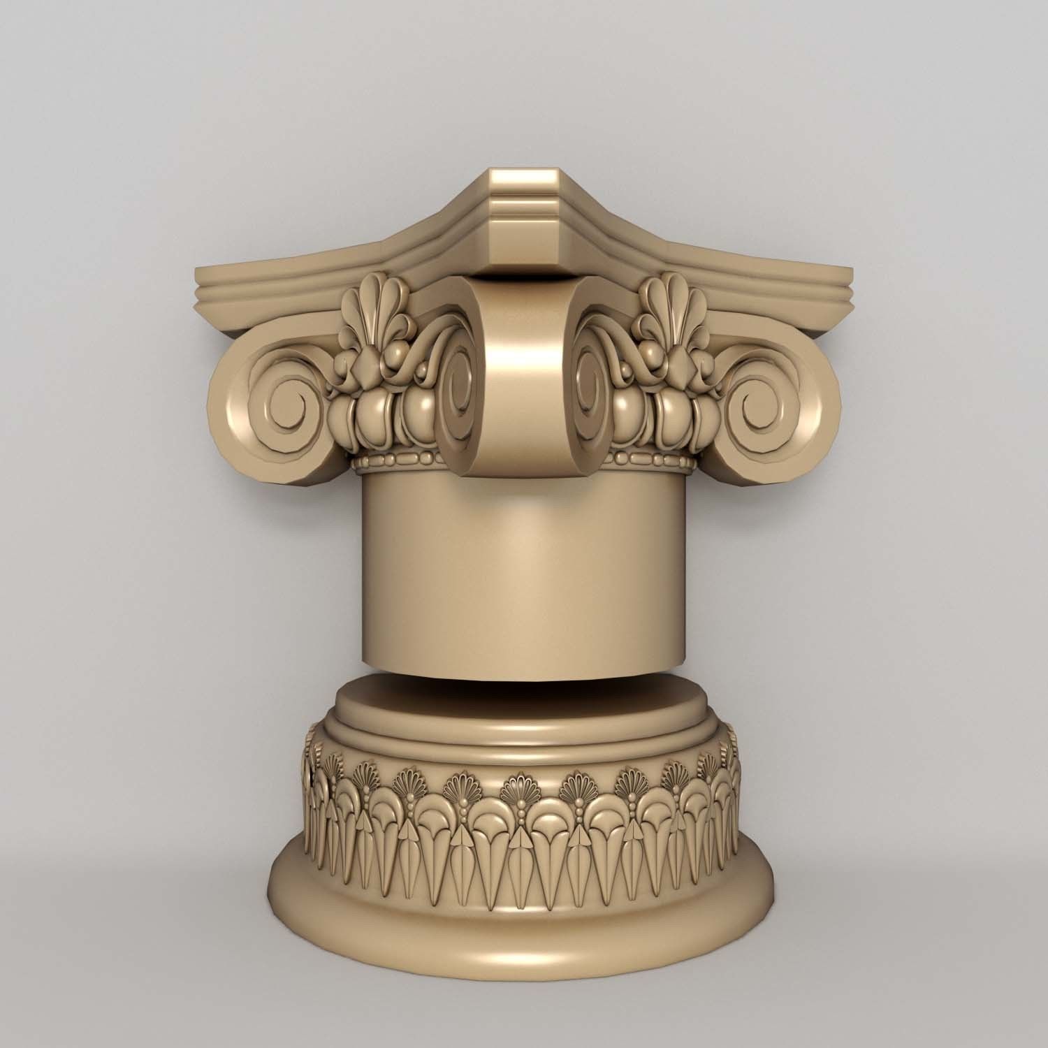 column-bracket ornate gold vase 3D model | CGTrader