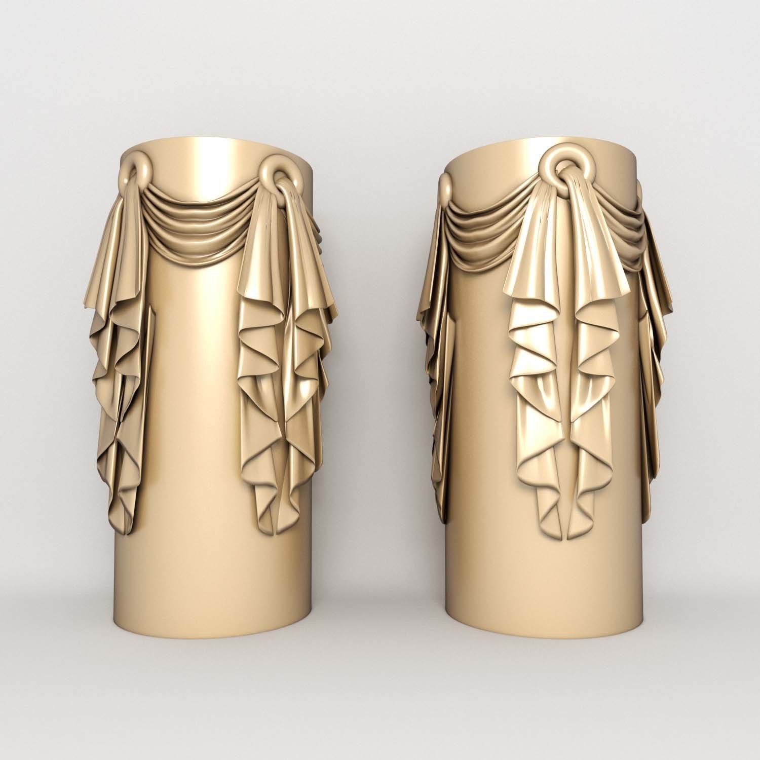 column-bracket ornate gold vase 3D model | CGTrader