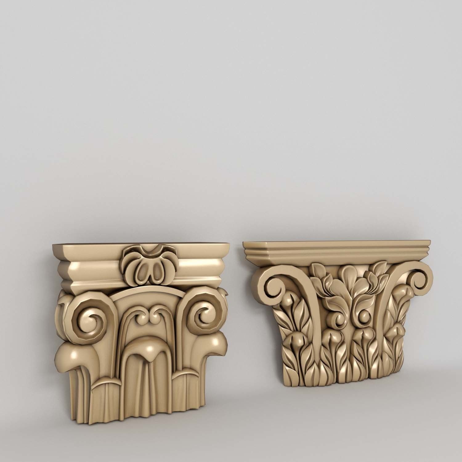 column-bracket ornate gold vase 3D model | CGTrader