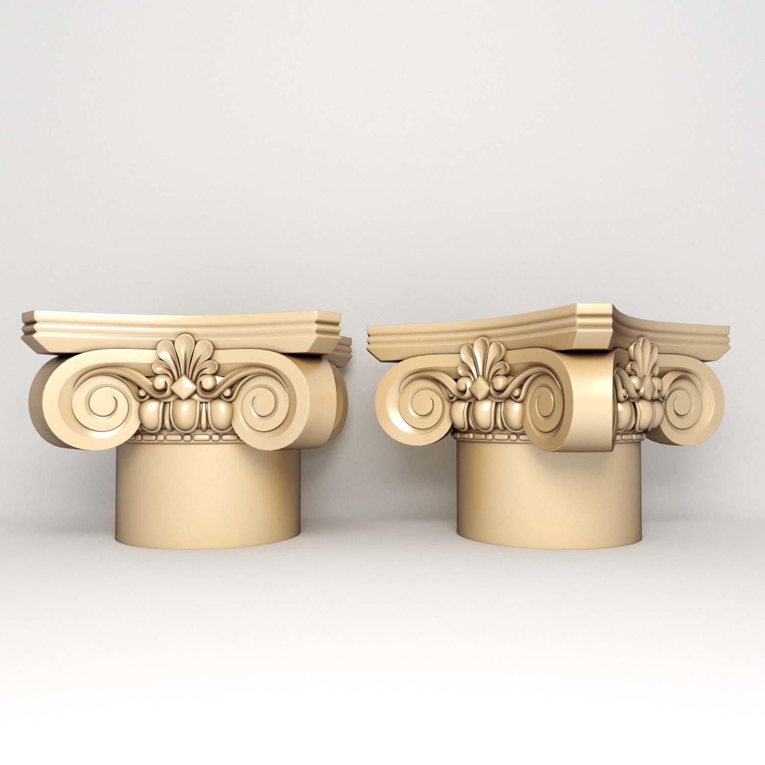 column-bracket ornate gold vase 3D model | CGTrader