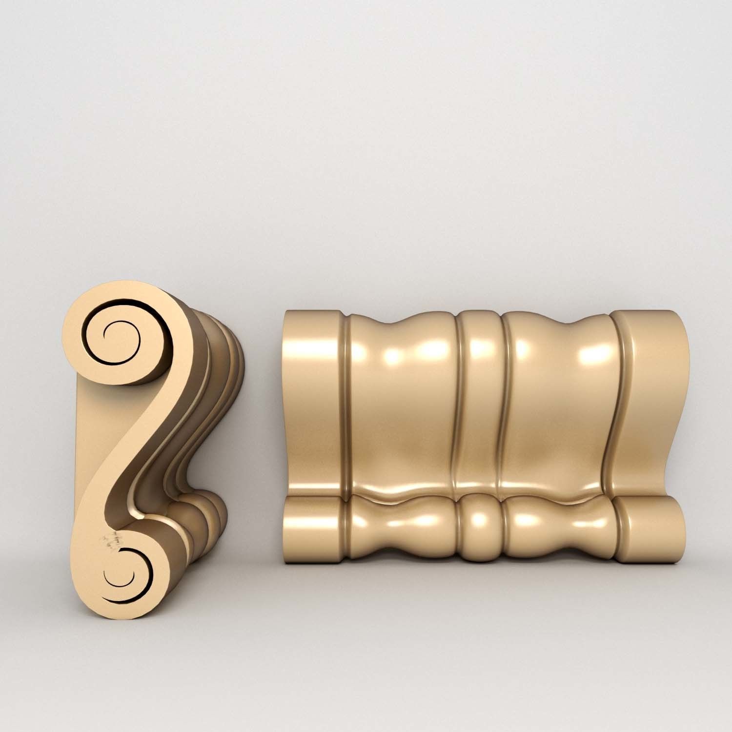 column-bracket ornate gold vase 3D model | CGTrader