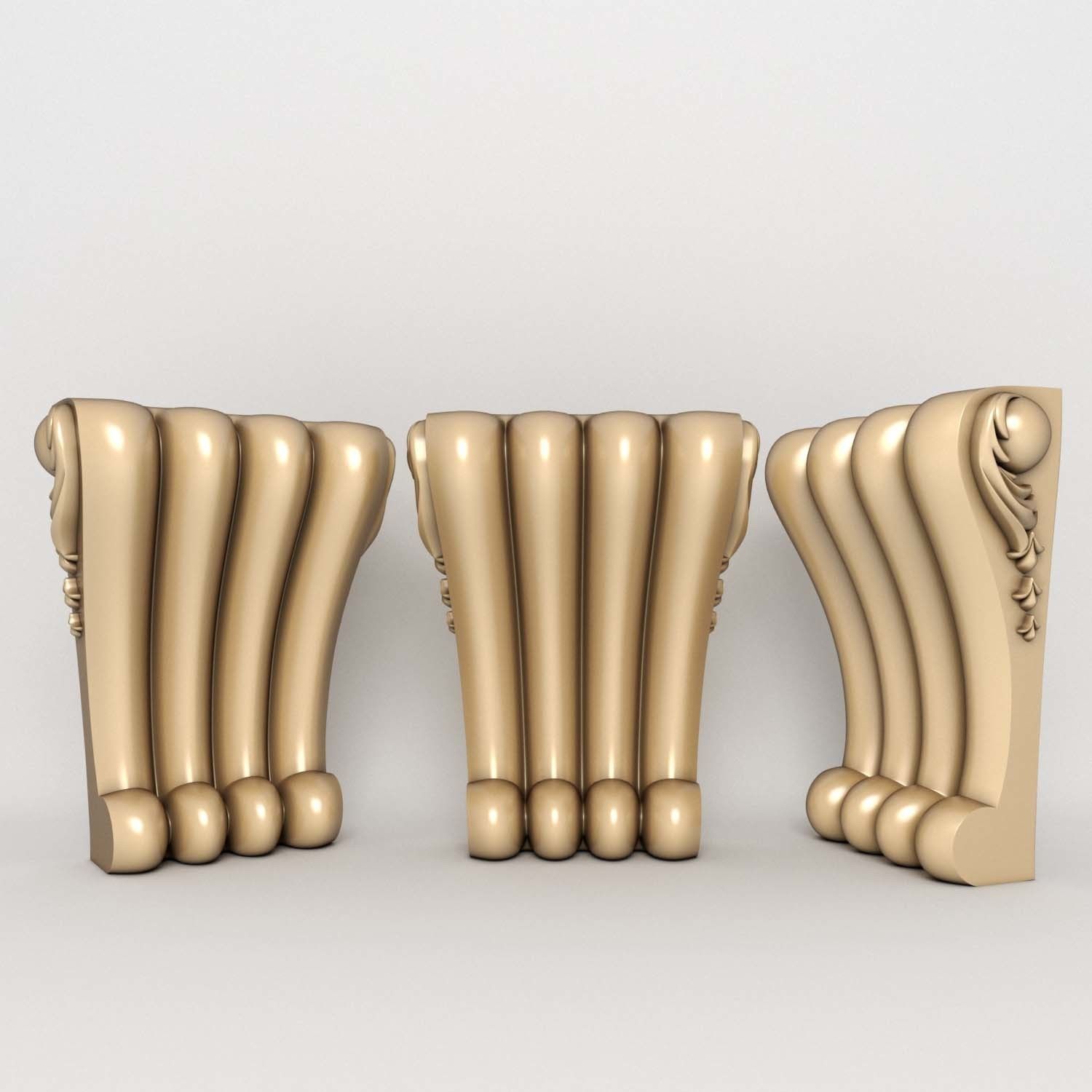 column-bracket ornate gold vase 3D model | CGTrader