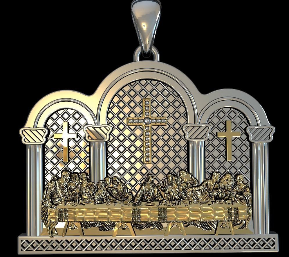 last supper pendant 3D model 3D printable | CGTrader