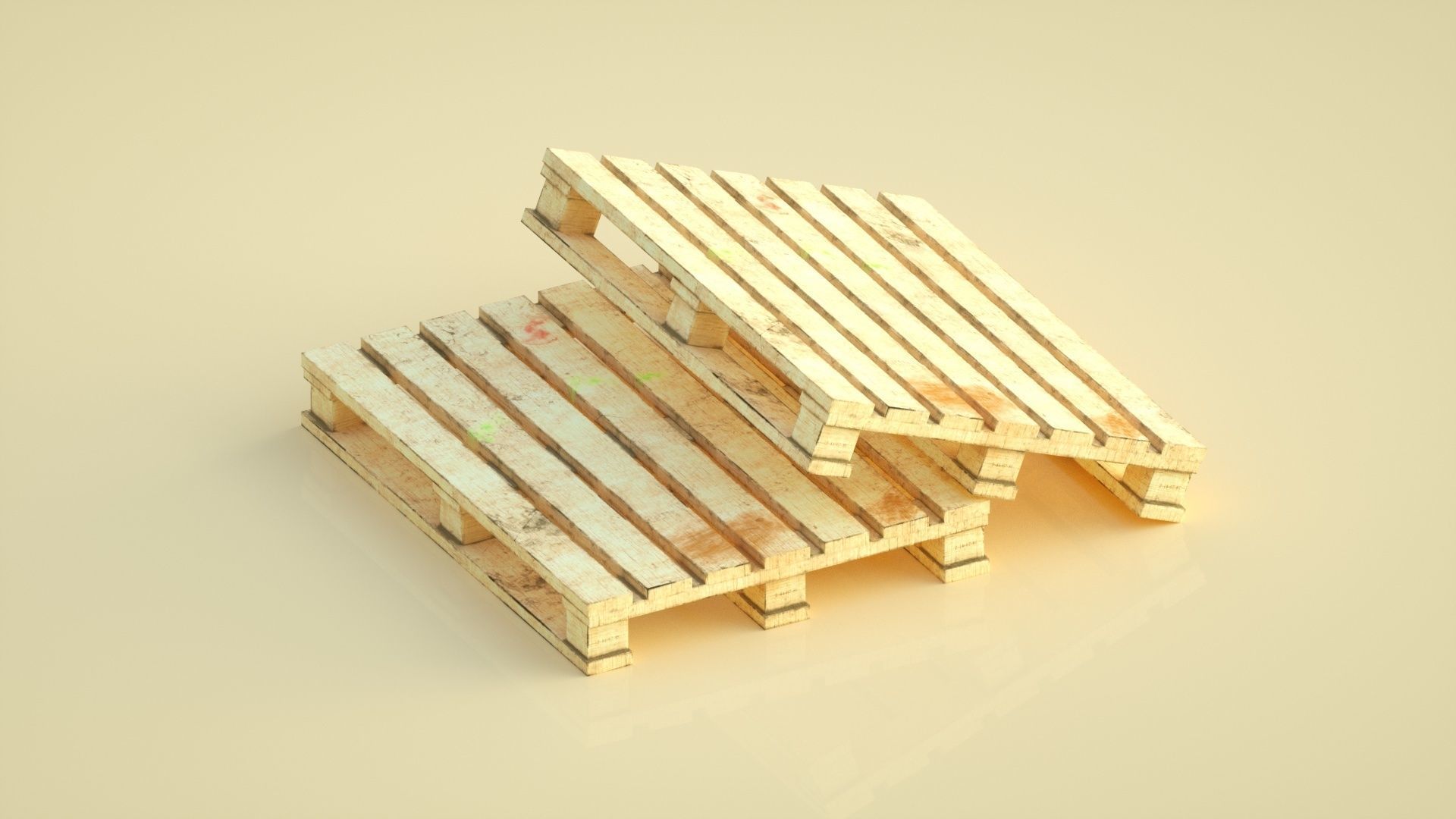 Warehouse Pallet Holder Pallet Mat 3D model | CGTrader