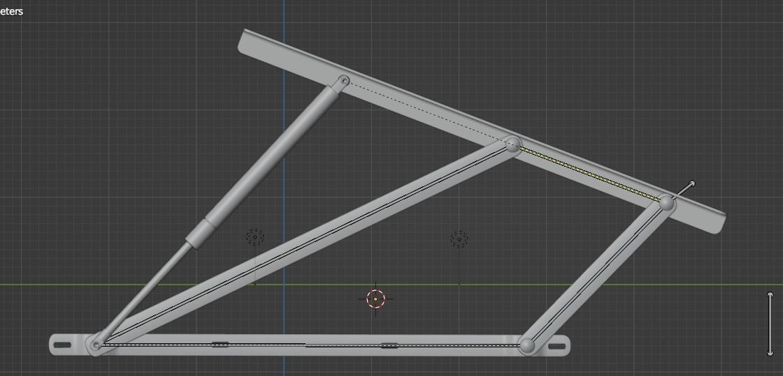 Bed lift hydraulic mechanism 3D model rigged | CGTrader