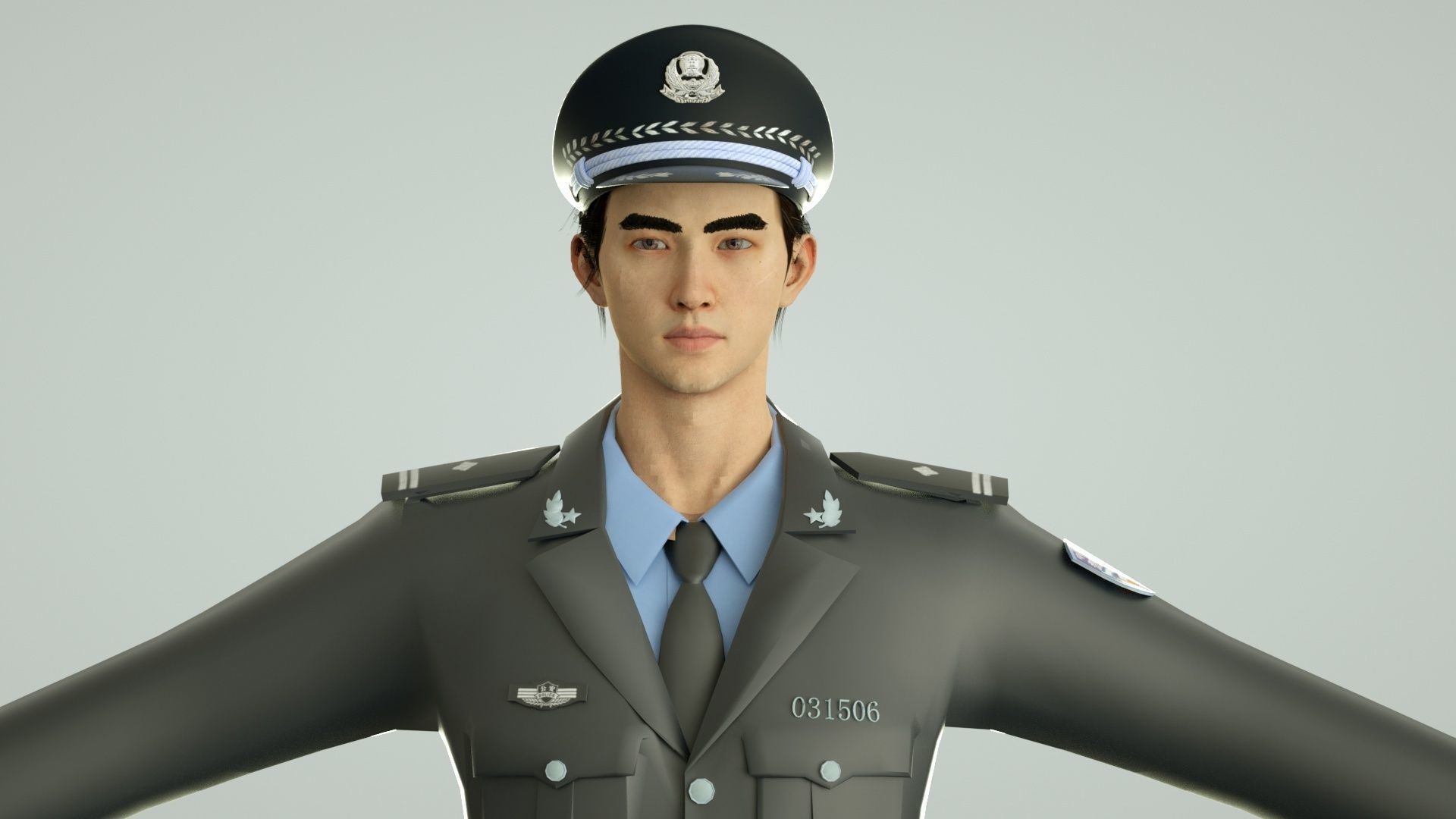 chinese police officer big brother 3D model | CGTrader