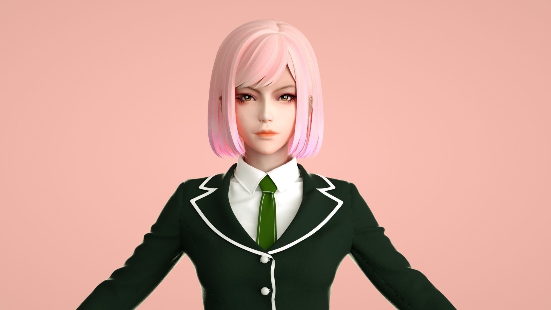 jk girl high school girl cool girl 3D model | CGTrader