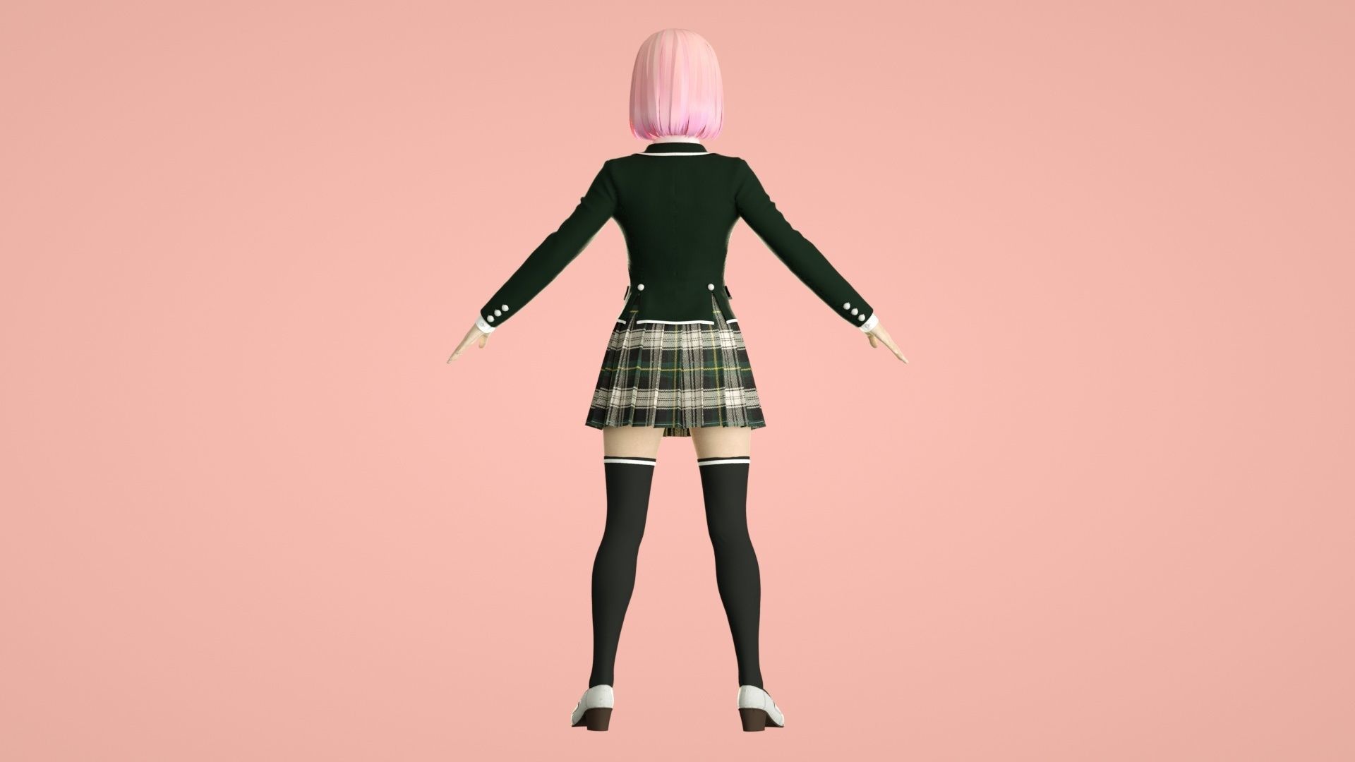 jk girl high school girl cool girl 3D model | CGTrader