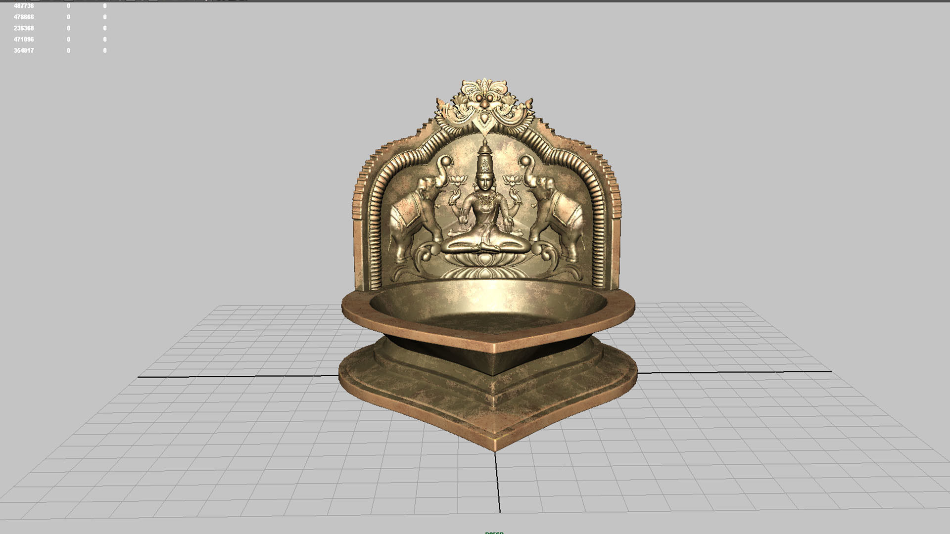 lakshmi oil lamp 3D model | CGTrader