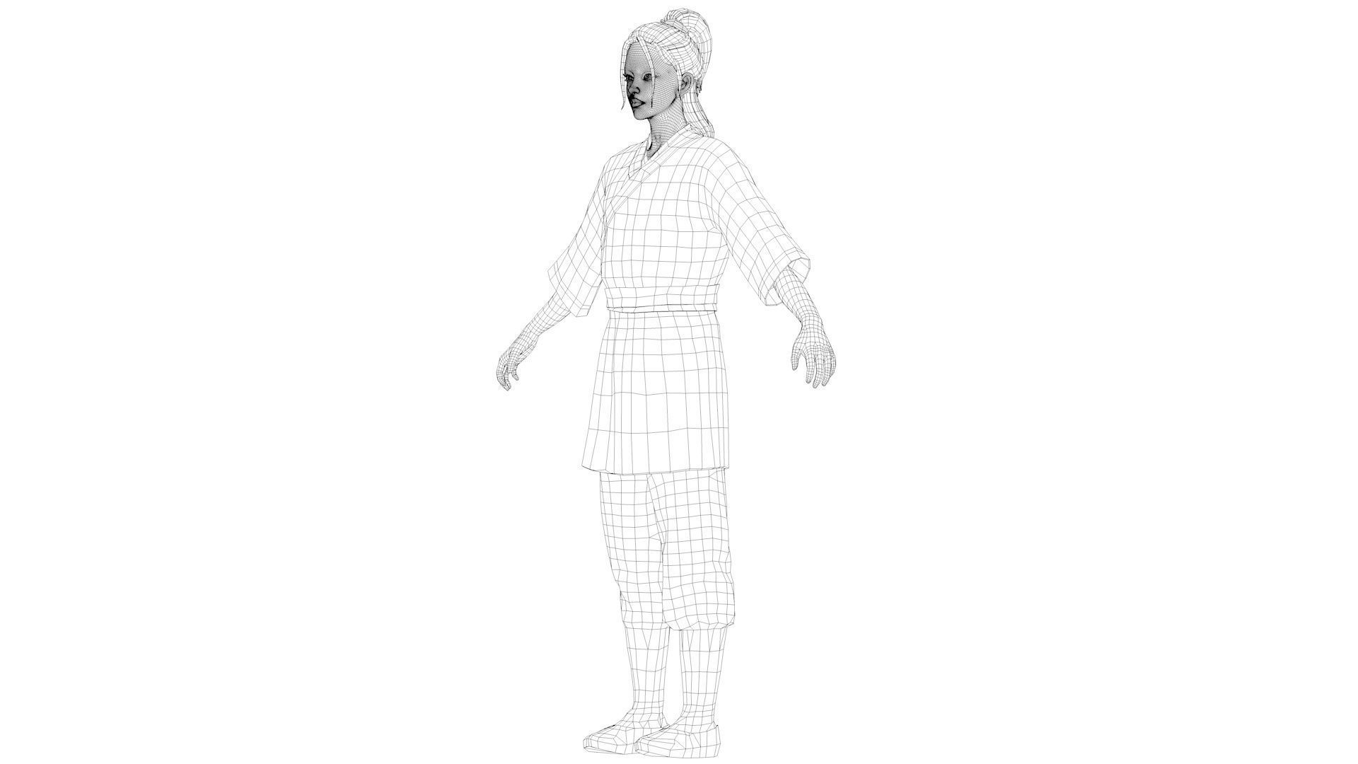 ancient chivalrous woman 3D model | CGTrader