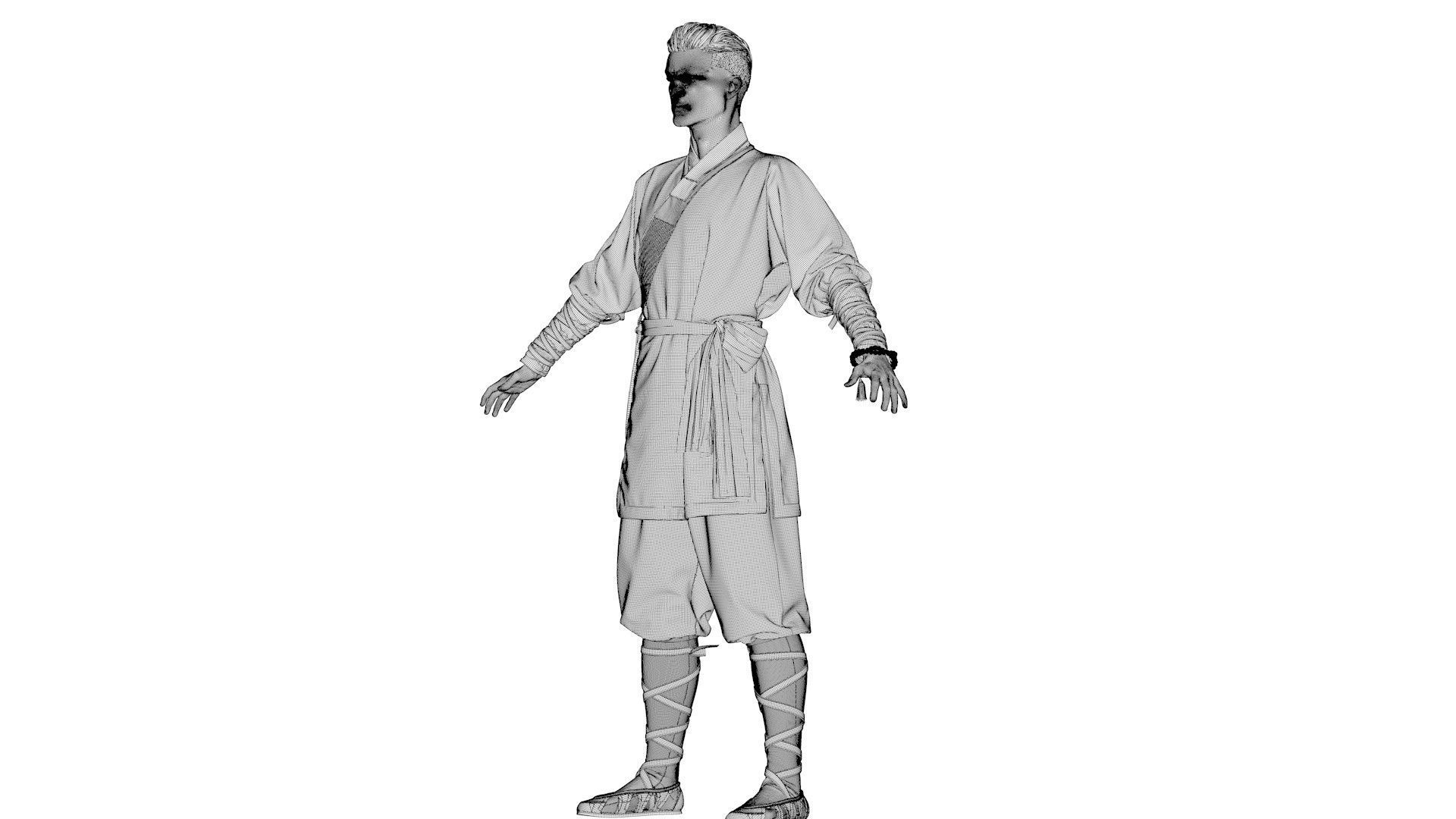 Shaolin Lay Disciple Monk Monk Master 3D model | CGTrader