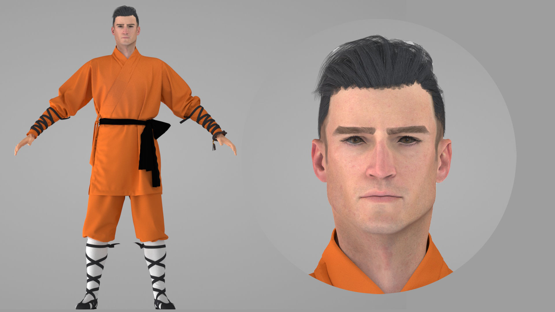 Shaolin Lay Disciple Monk Monk Master 3D model | CGTrader