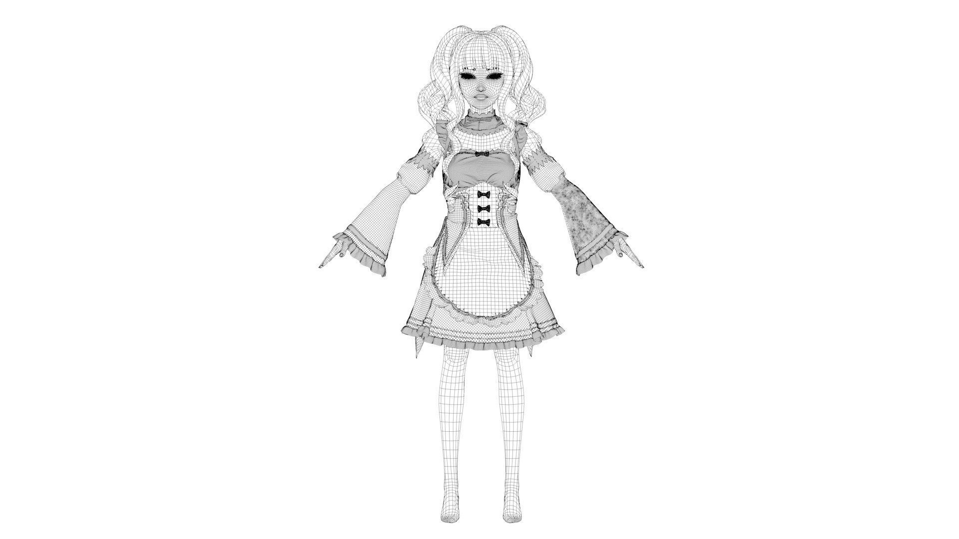 virtual idol maid servant maid 3D model | CGTrader