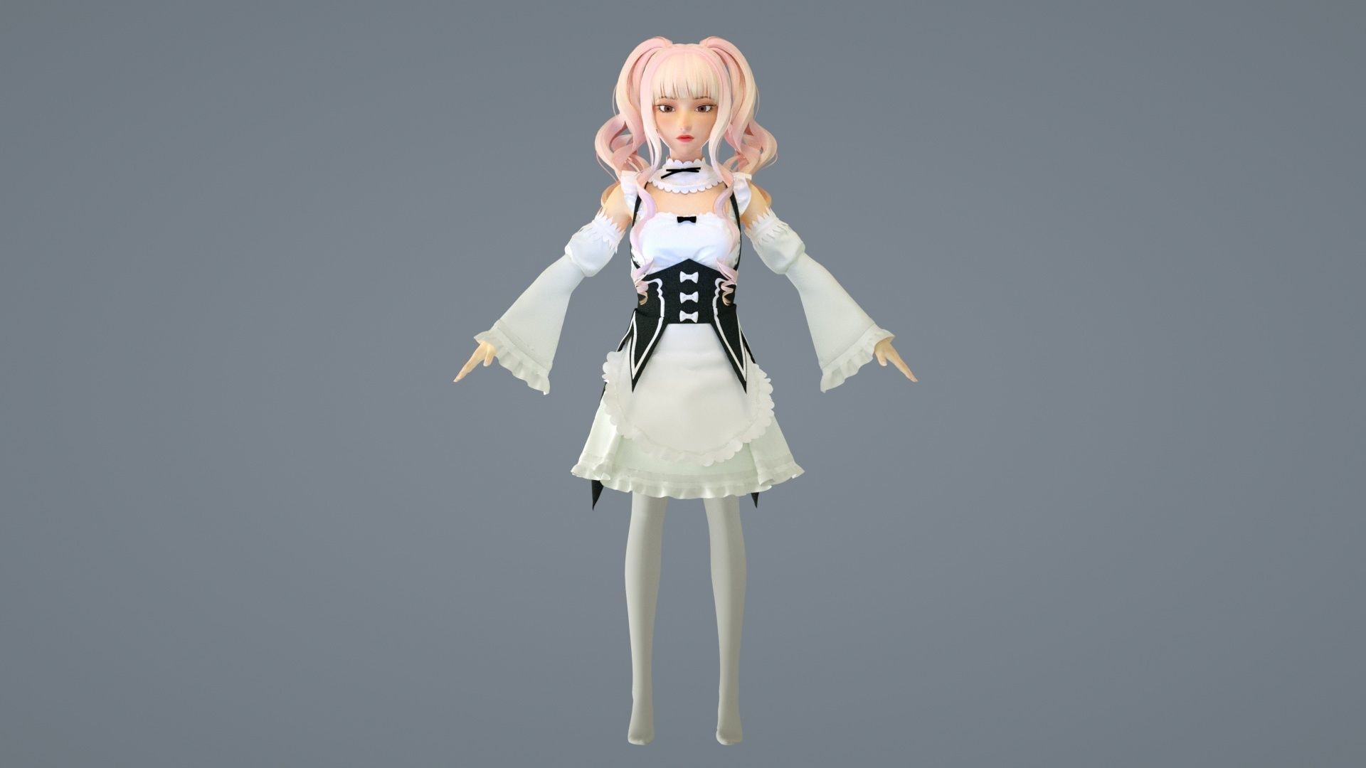 virtual idol maid servant maid 3D model | CGTrader
