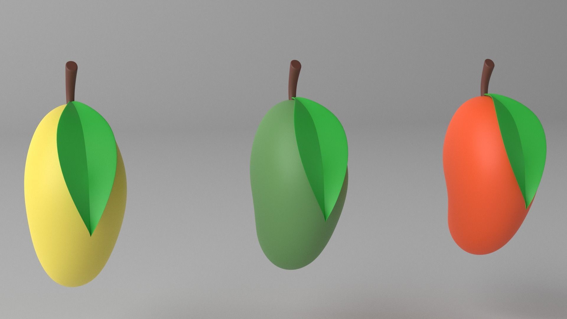 3D model Cartoon Cute Mango Fruit VR / AR / low-poly | CGTrader
