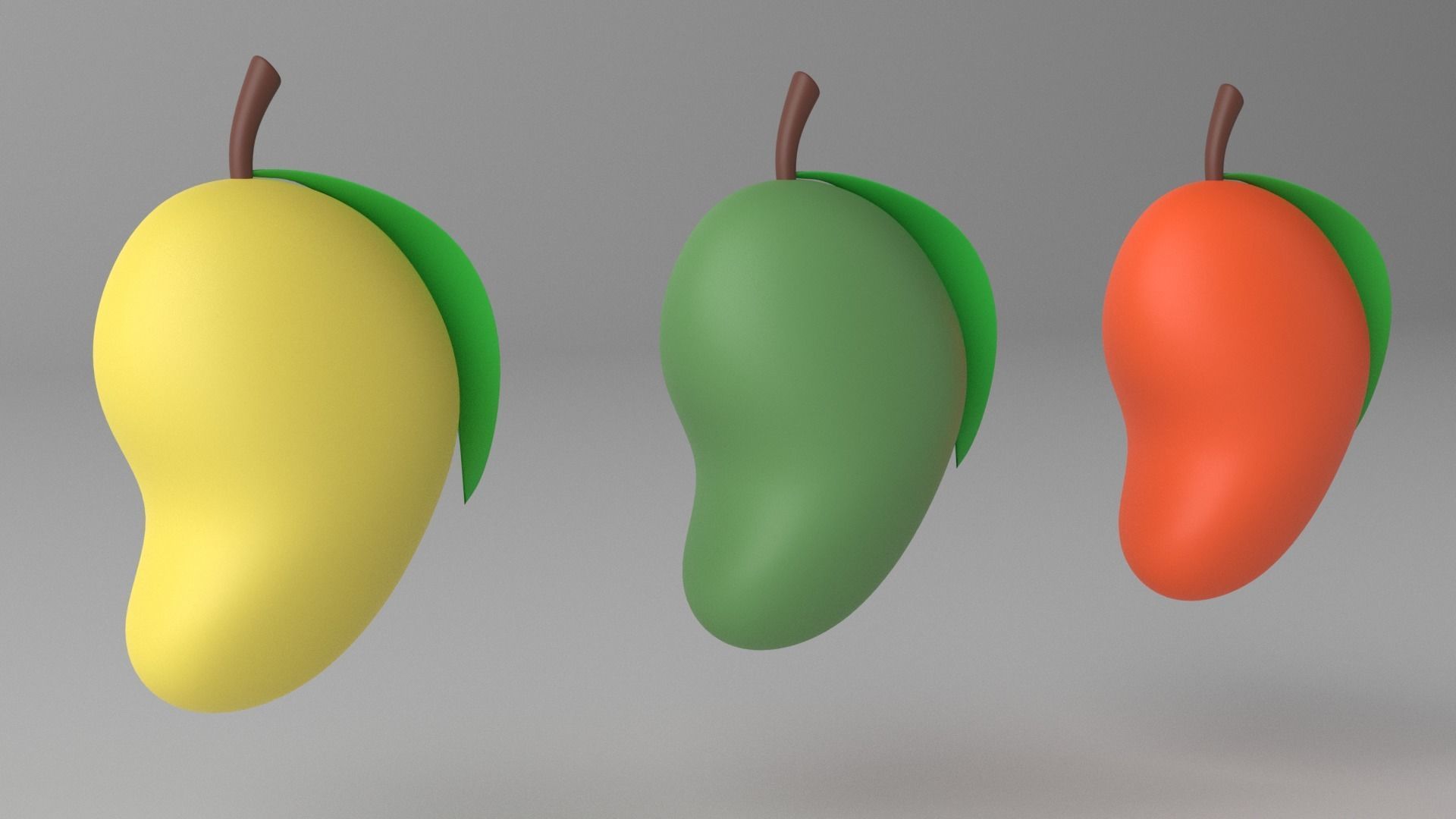 3D model Cartoon Cute Mango Fruit VR / AR / low-poly | CGTrader
