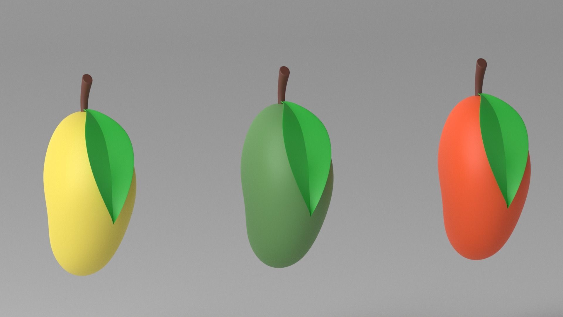 3D model Cartoon Cute Mango Fruit VR / AR / low-poly | CGTrader