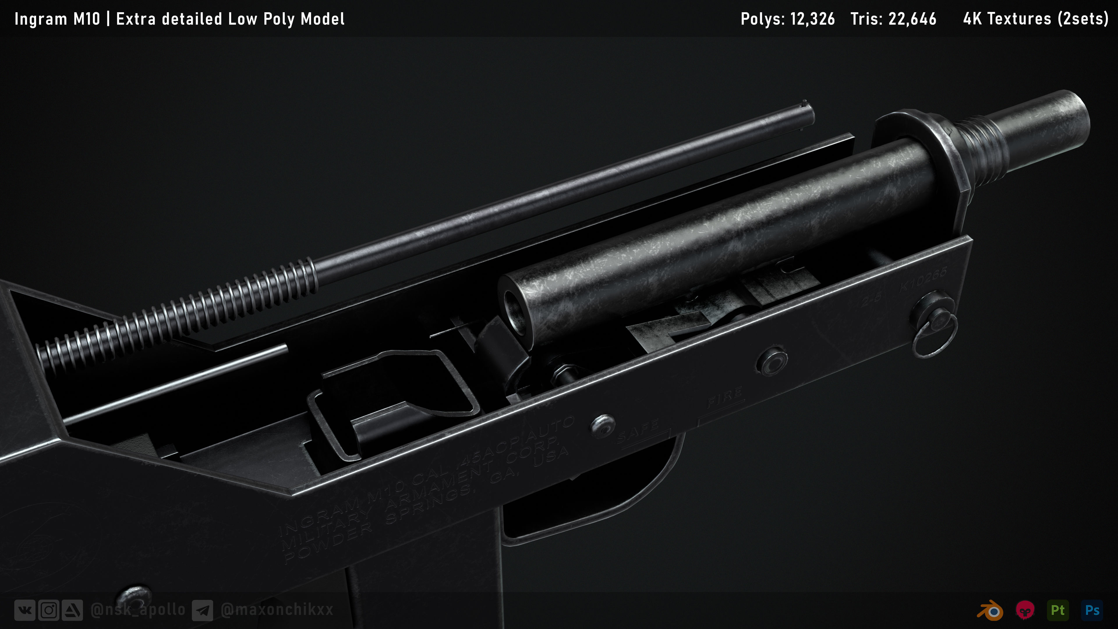 3D model Low-poly Ingram Mac10 VR / AR / low-poly | CGTrader