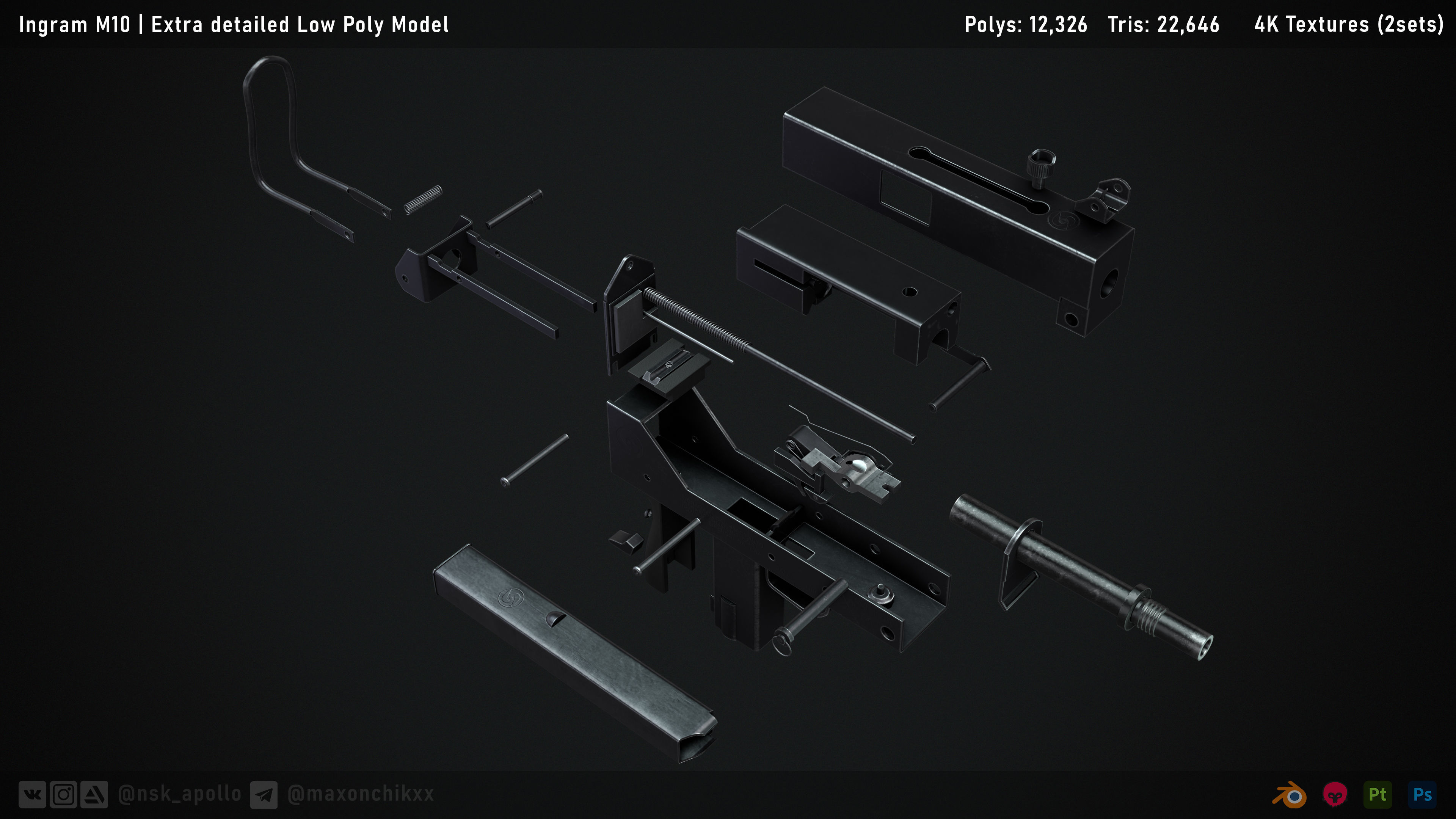 3D model Low-poly Ingram Mac10 VR / AR / low-poly | CGTrader