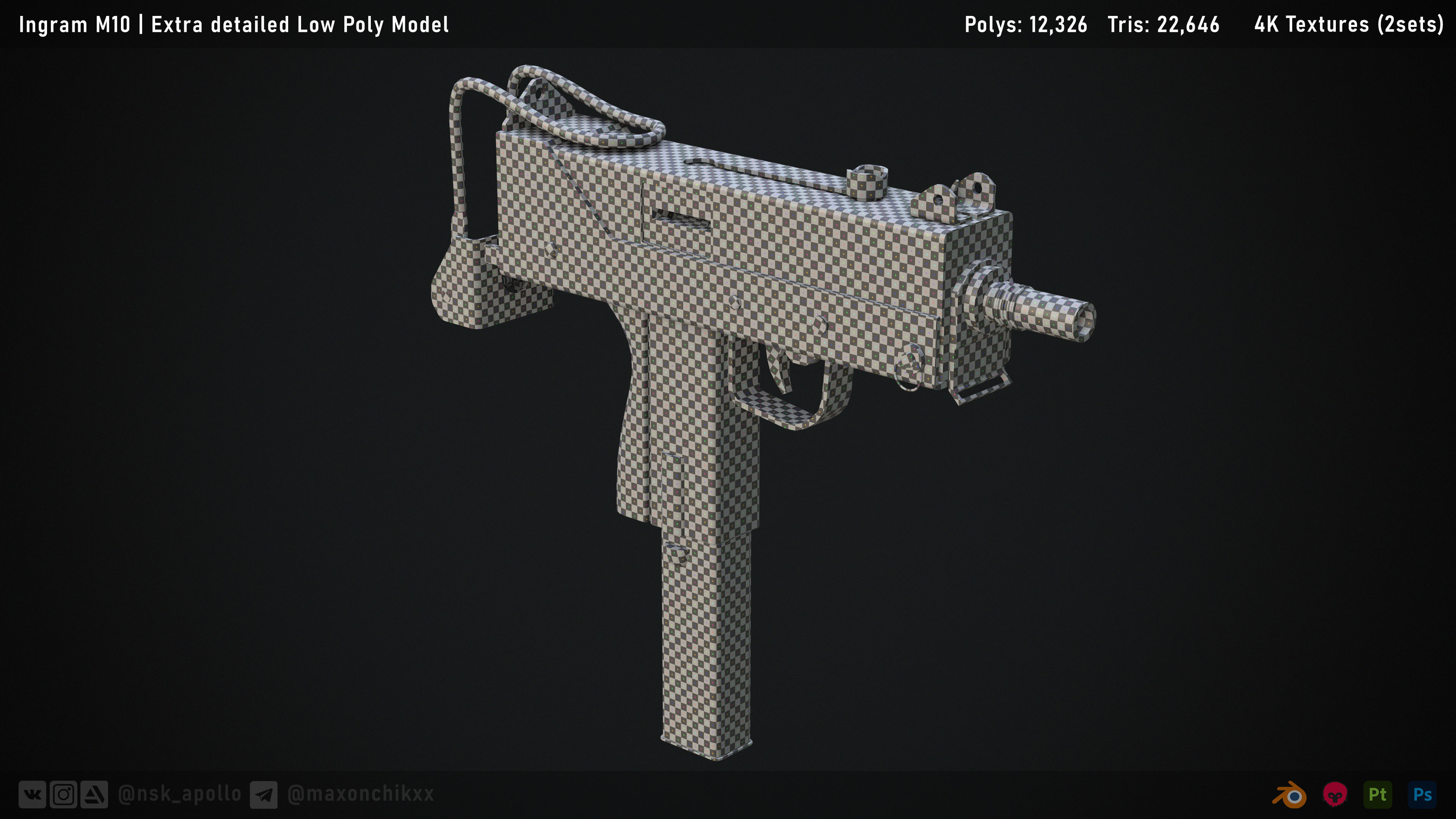 3D model Low-poly Ingram Mac10 VR / AR / low-poly | CGTrader