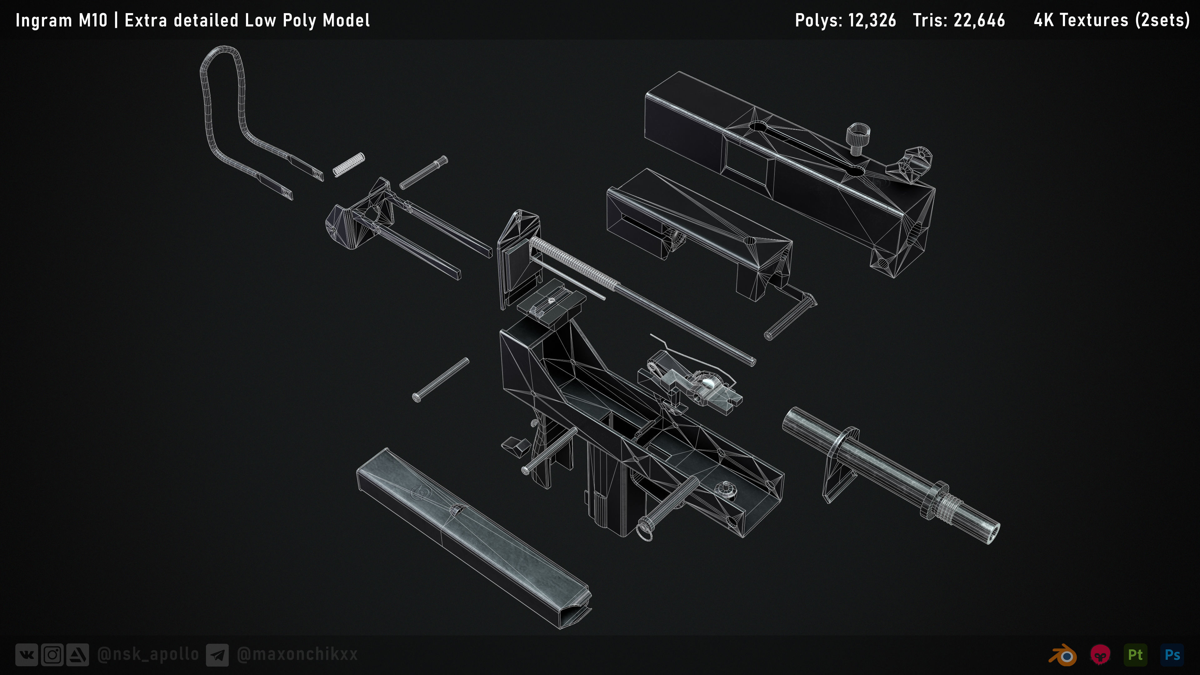 3D model Low-poly Ingram Mac10 VR / AR / low-poly | CGTrader