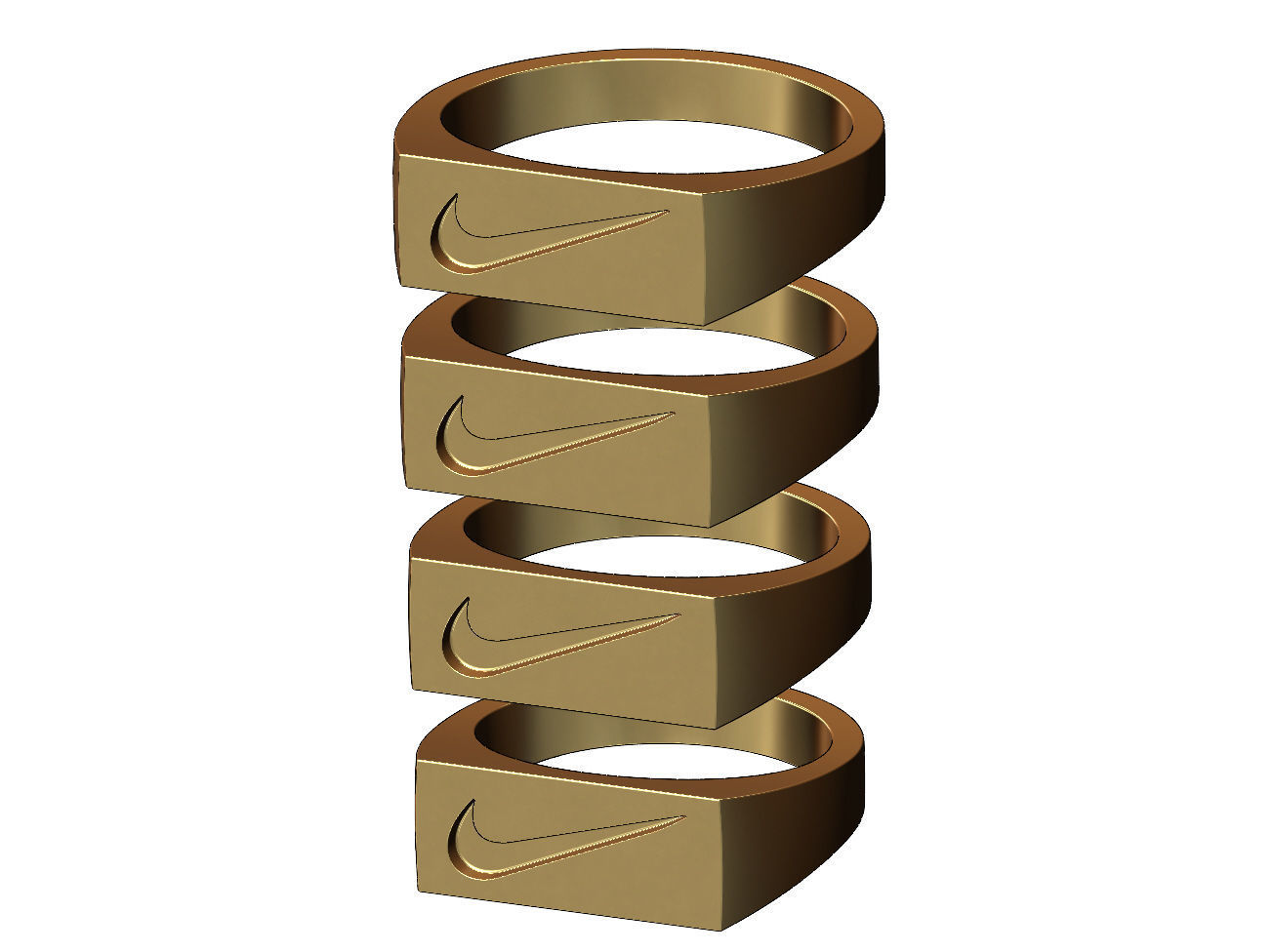 Rectangular Nike engraving signet US sizes 6to9 3D model 3D printable ...