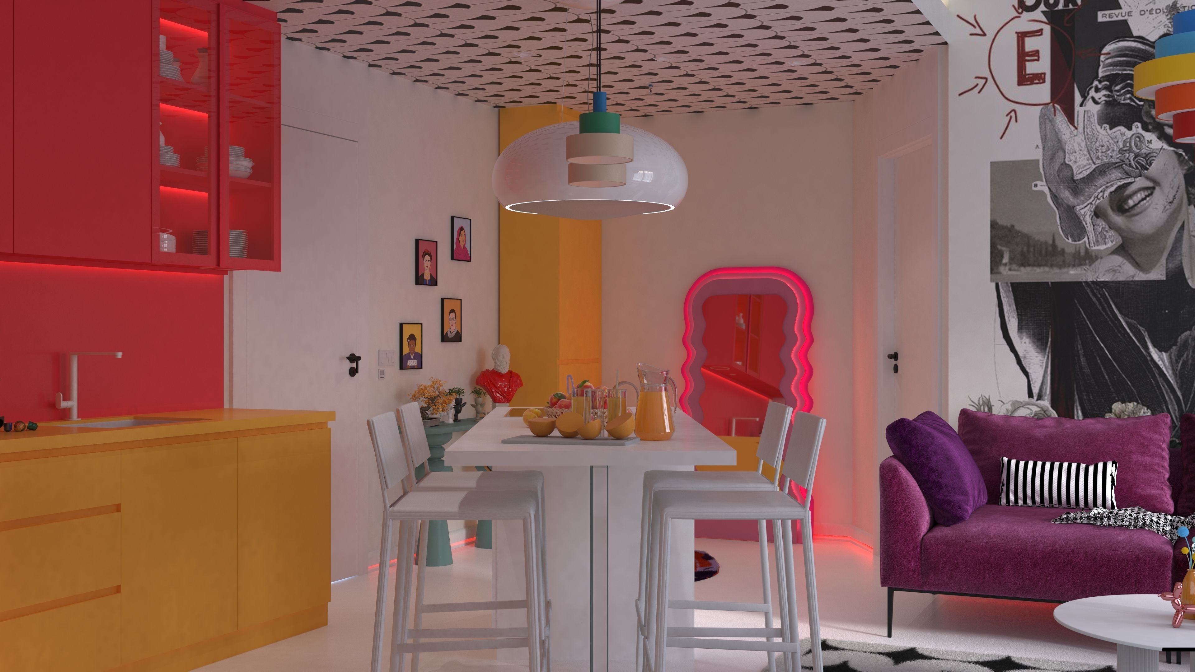 Pop-Art Flat Design FGM 3D model rigged | CGTrader