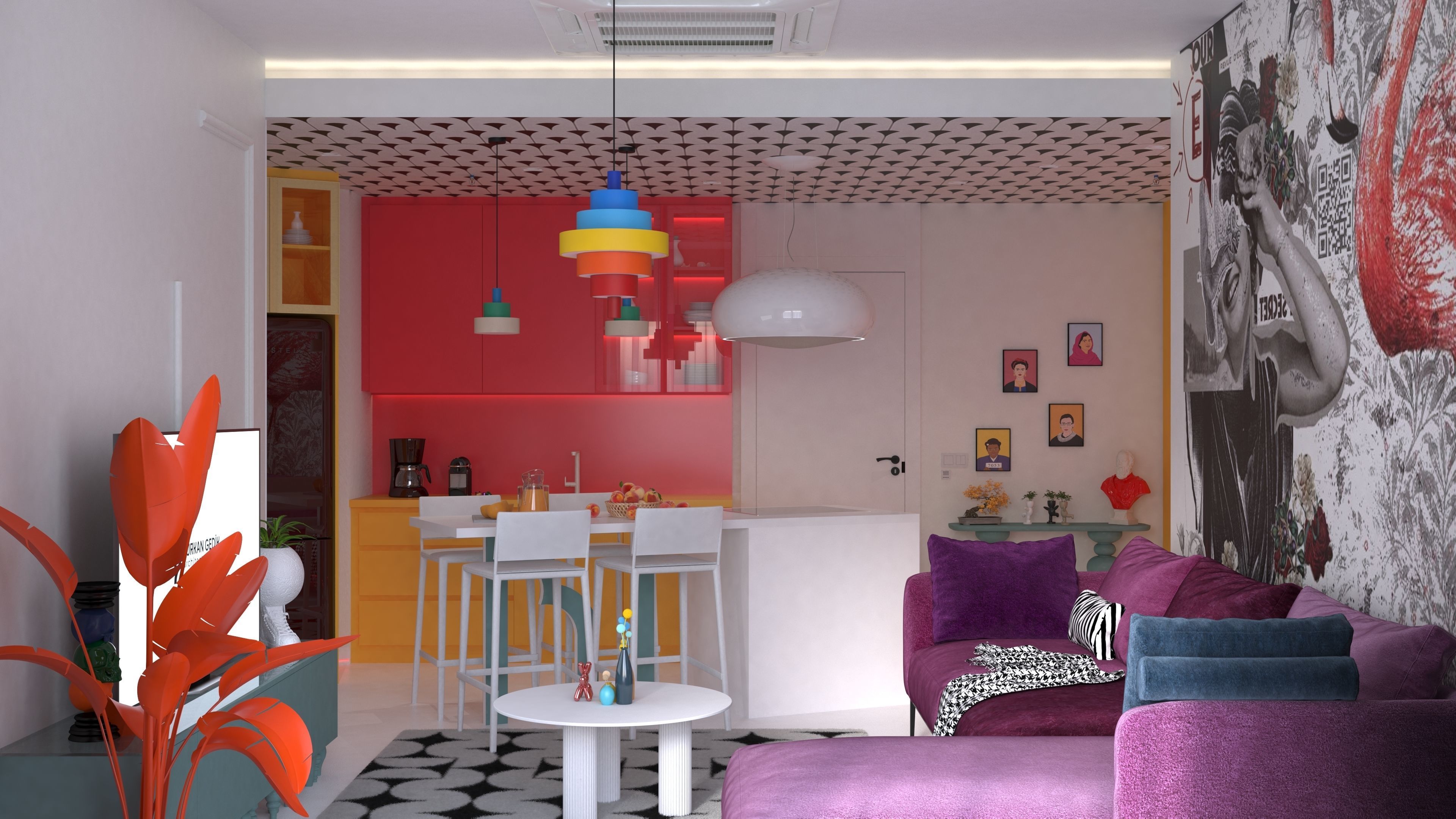 Pop-Art Flat Design FGM 3D model rigged | CGTrader